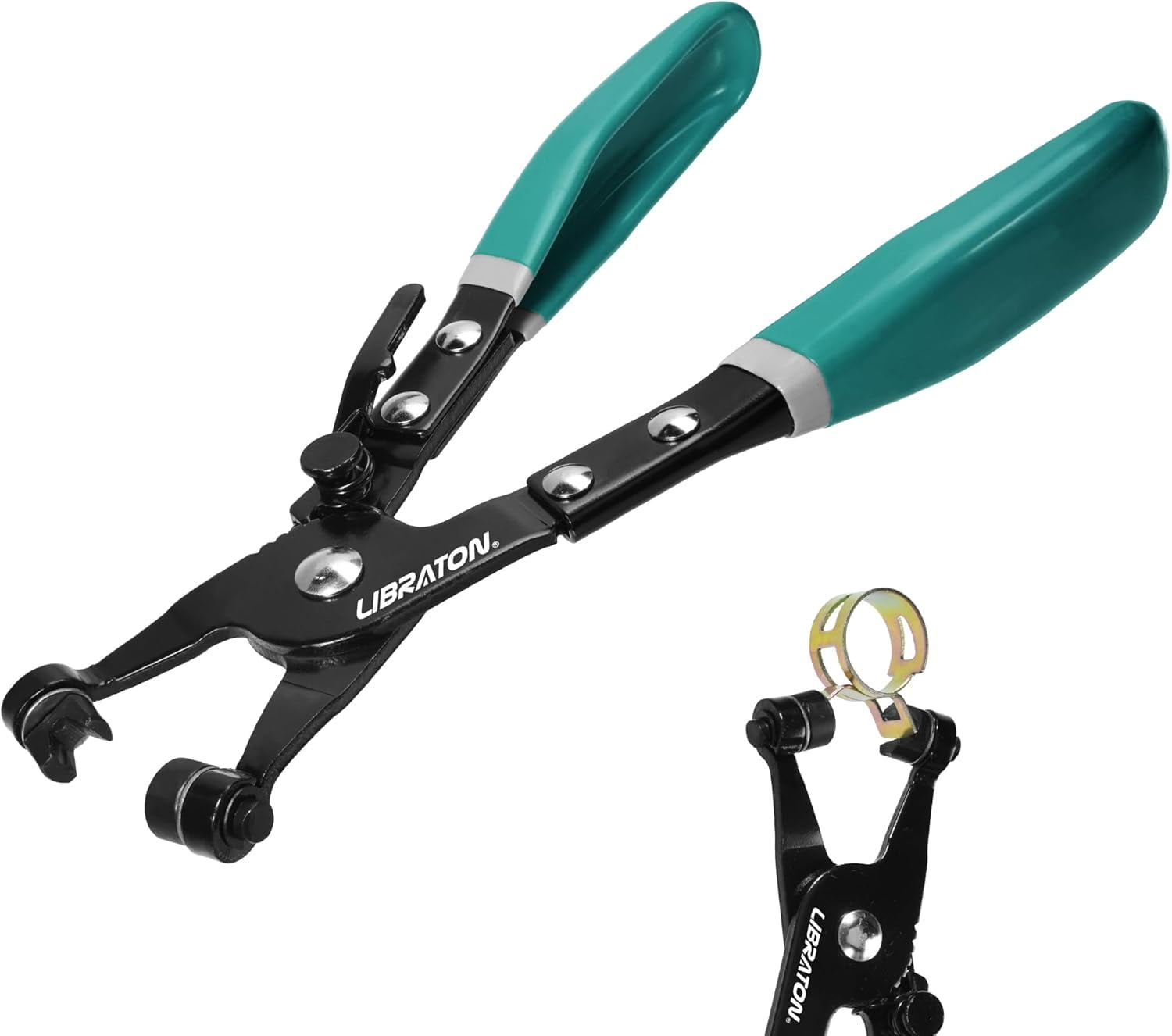 Hose Clamp Pliers, Professional Hose Clamp Tool with Swivel Flat Band ...