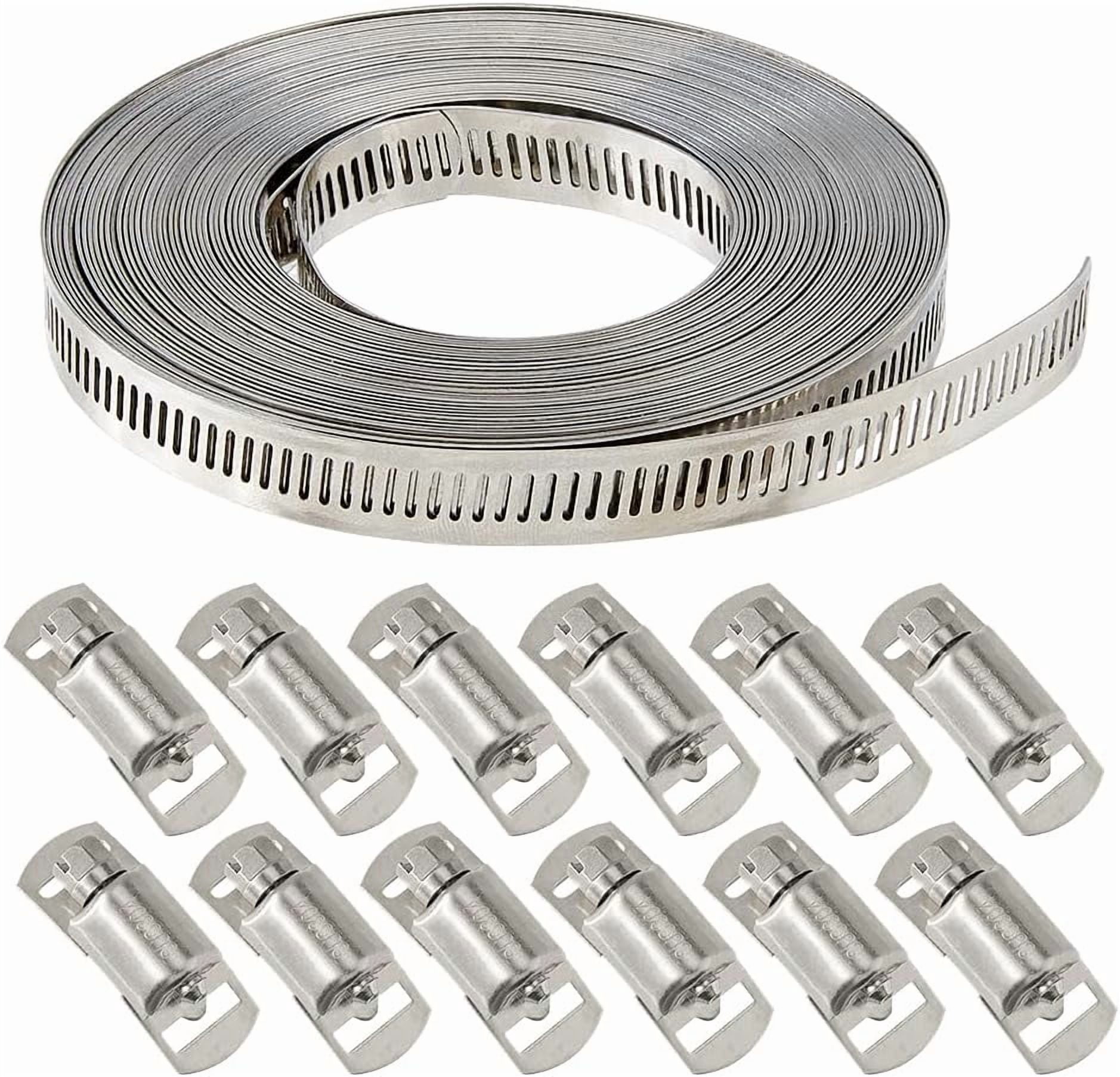 Hose Clamps Stainless Steel Hose Clamps DIY Kit 32.8ft Metal Strapping ...