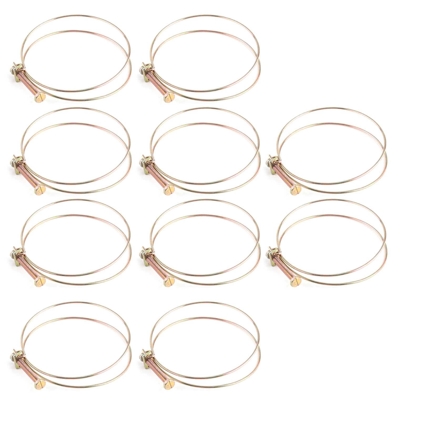 Hose Clips,10pcs Adjustable Double Wire Water Hose Barb Clamp Pipe Clip ...