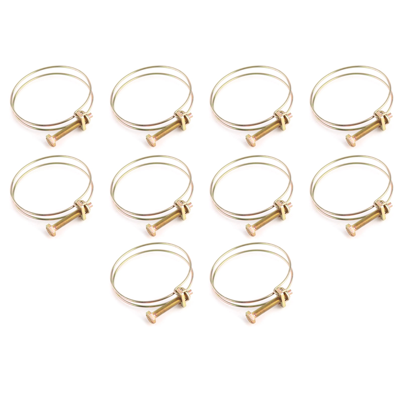 Hose Clips,10pcs Adjustable Double Wire Water Hose Barb Clamp Pipe Clip ...
