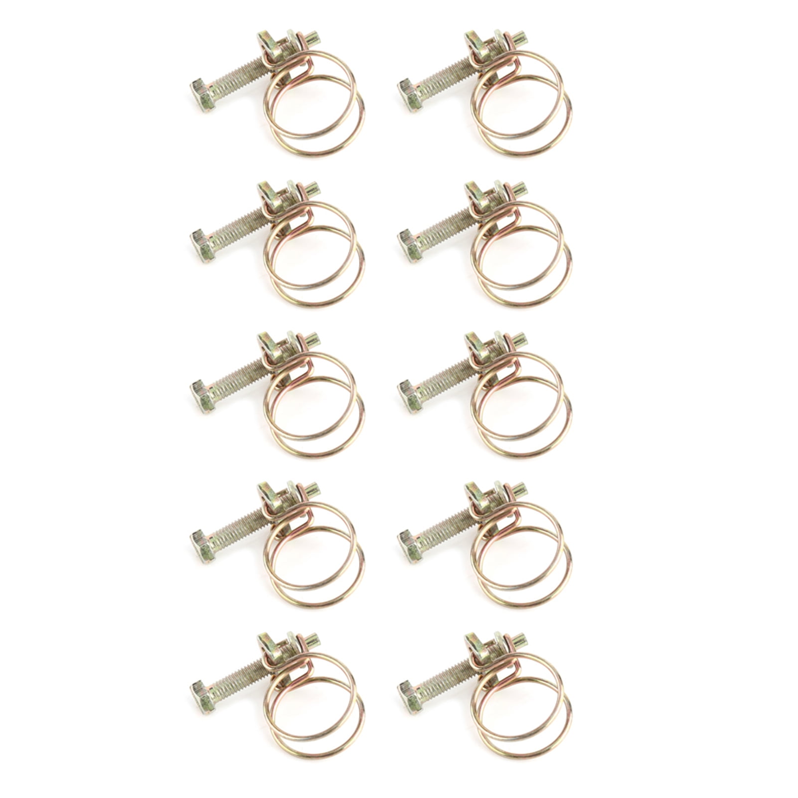 Hose Clips,10pcs Adjustable Double Wire Water Hose Barb Clamp Pipe Clip ...