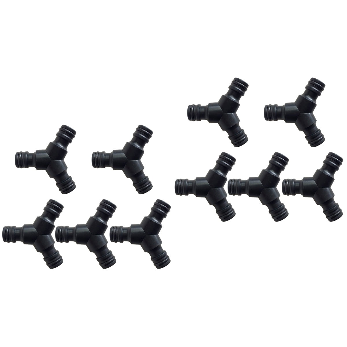 Hose Connector Water Black Garden Tap Splitter Three-Way Connectors 10 ...