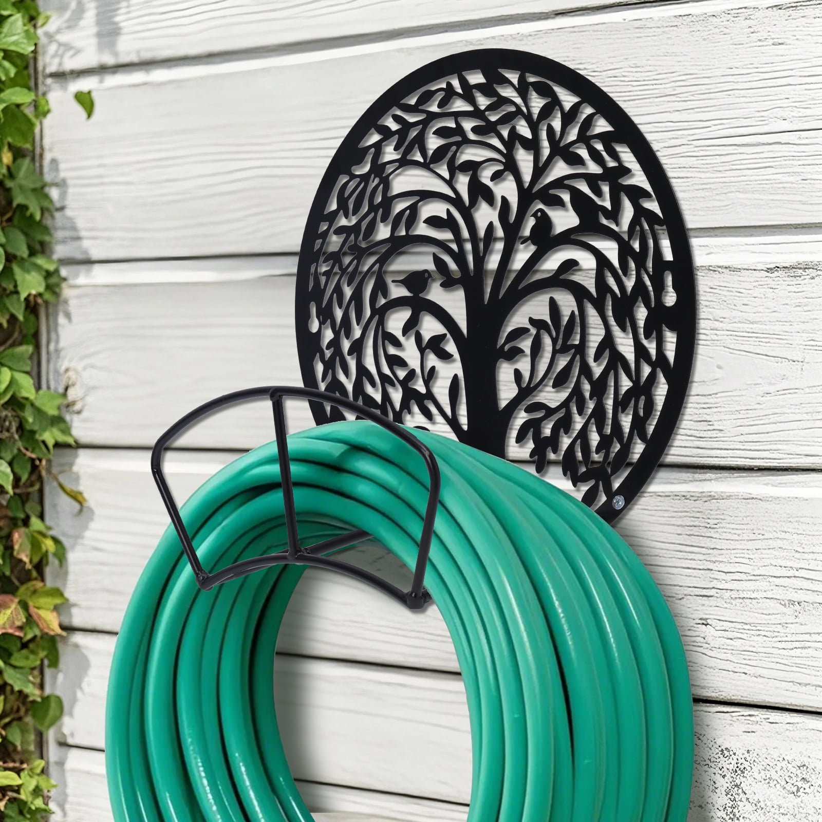 Hose Holder, Garden Water Reel Hanger,Outdoor Water Pipe Iron Rack,Wall ...