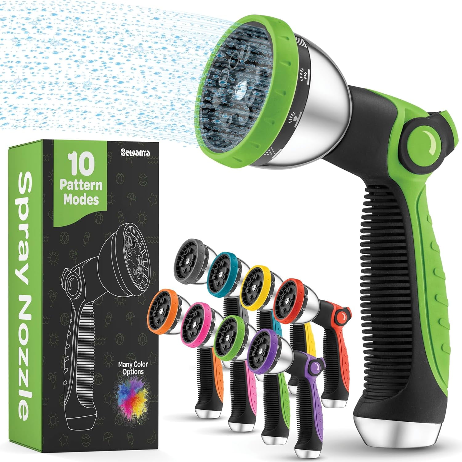 Hose Nozzle Heavy Duty Hose Sprayer With 10 Adjustable Watering ...