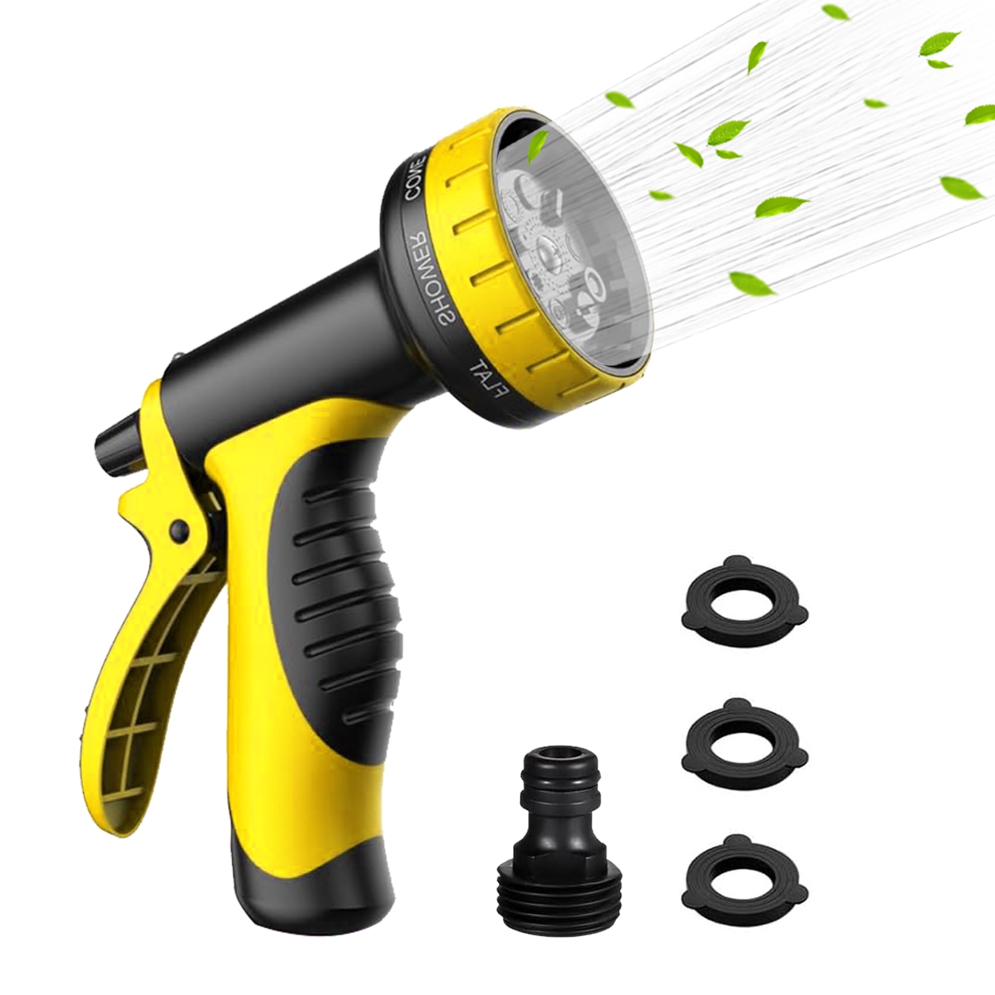 KIMHY Heavy Duty Adjustable Hose Nozzle, 10 Spray Patterns, Leak-Proof ...