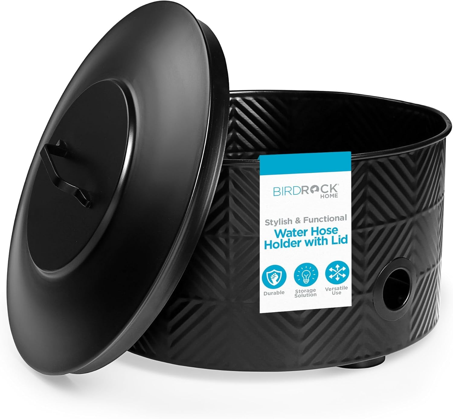 Hose Pot with Lid – Decorative Outdoor Hose Storage – Heavy-Duty Metal ...