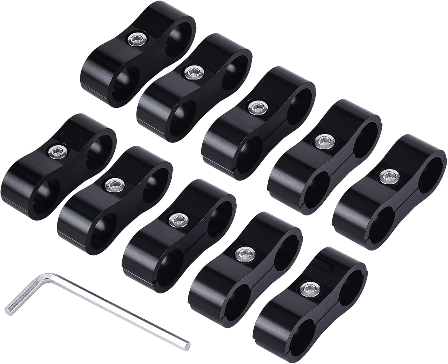 Hose Separator Clamp,Fuel Line Mounting Clamp Aluminum Black (8, AN8 ...