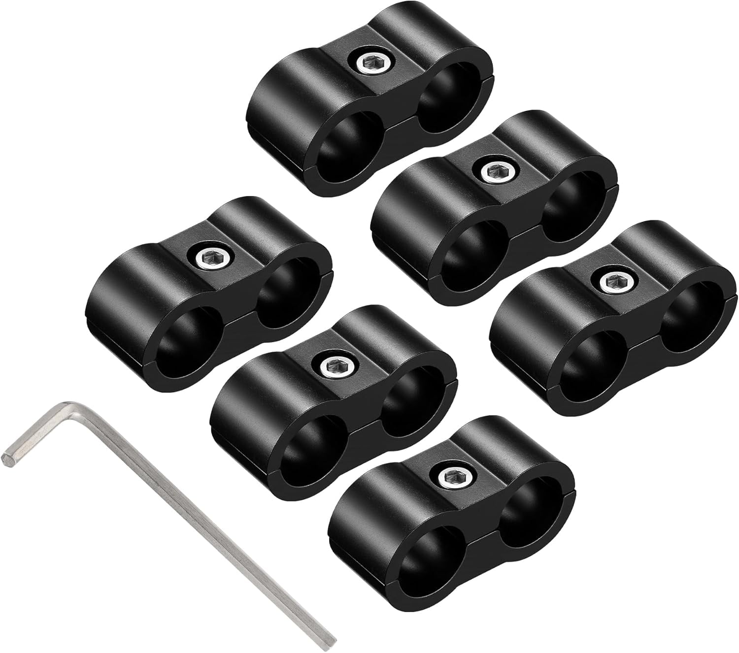 Hose Separator Clamp,Fuel Line Mounting Clamp Aluminum Black (8, AN8 ...