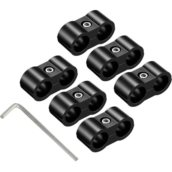 Hose Separator Clamp,Fuel Line Mounting Clamp Aluminum Black (8, AN8 ...