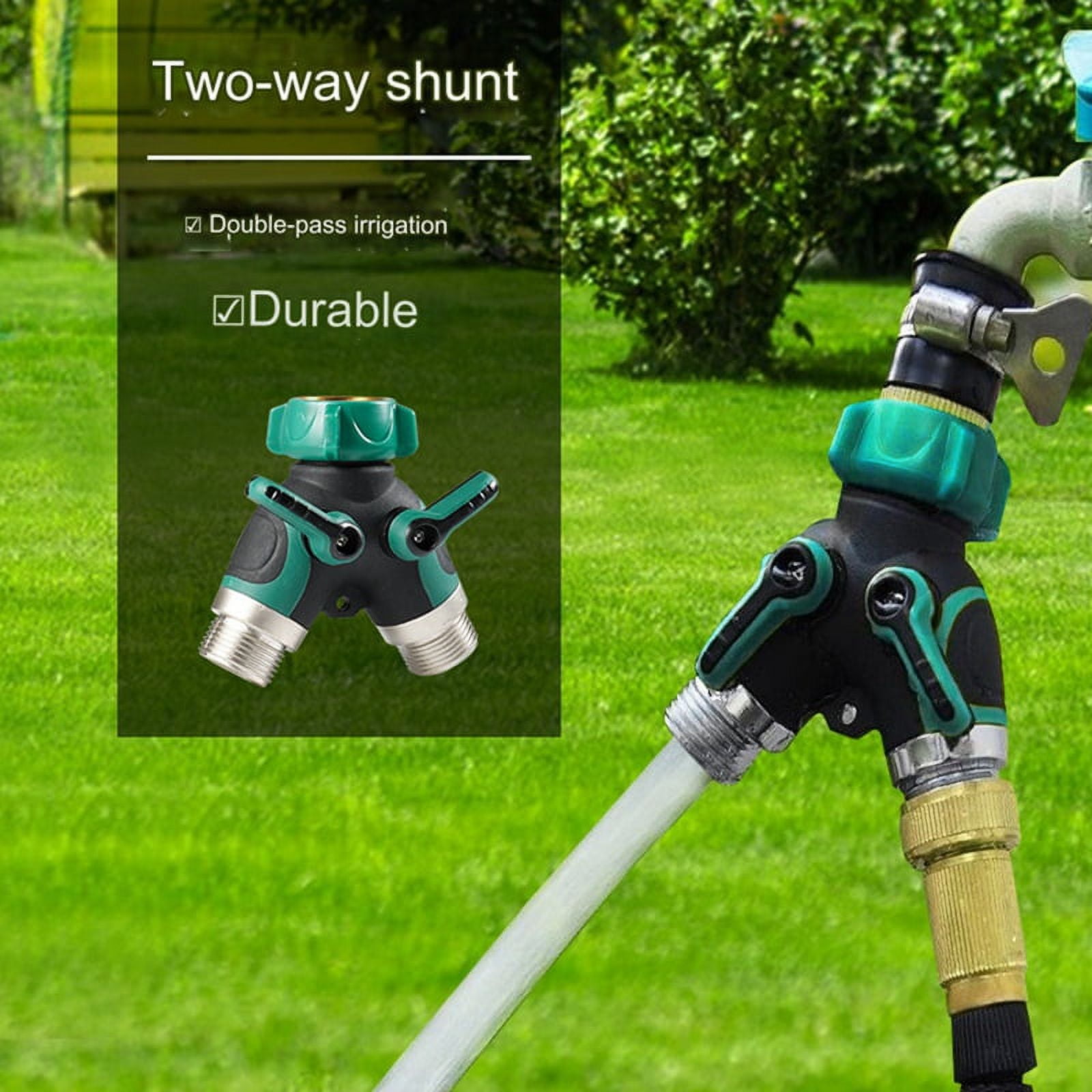 Hose Splitter 2 Way 3/4 Inch Faucet Y Connector with Shut Off Valve,Garden B - Walmart.com