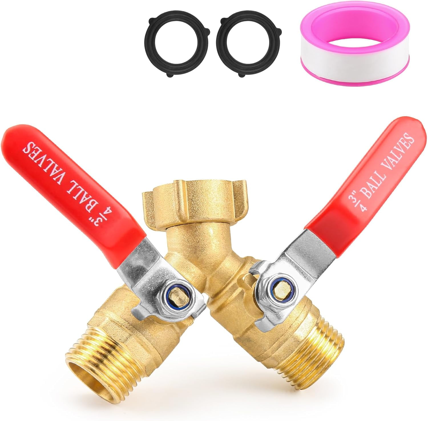 Hose Splitter 2 Way Heavy Duty, 3/4 Inch GHT Thread Y Valve Connector ...