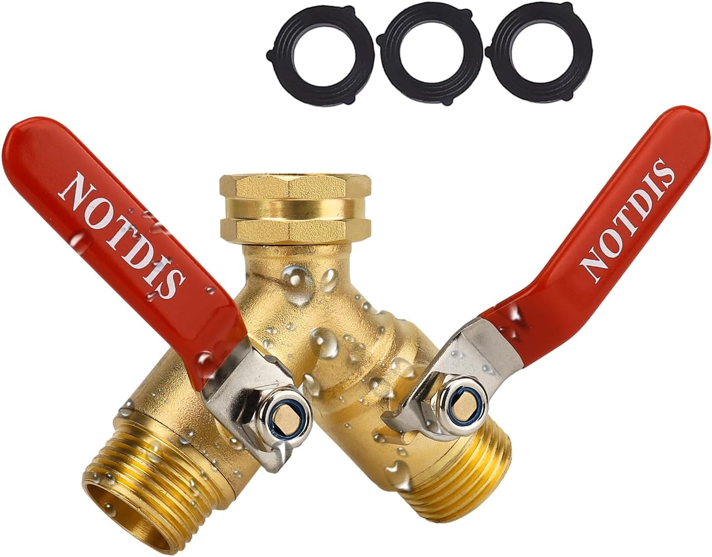 Hose Splitter 2 Way Heavy Duty Brass Garden Hose Splitter with 304 ...