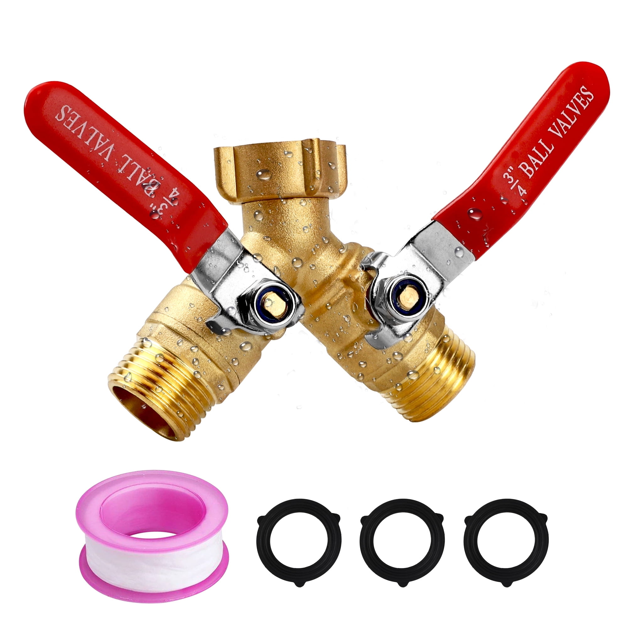 Hose Splitter 2 Way Heavy Duty Brass Garden Hose Splitter with ...