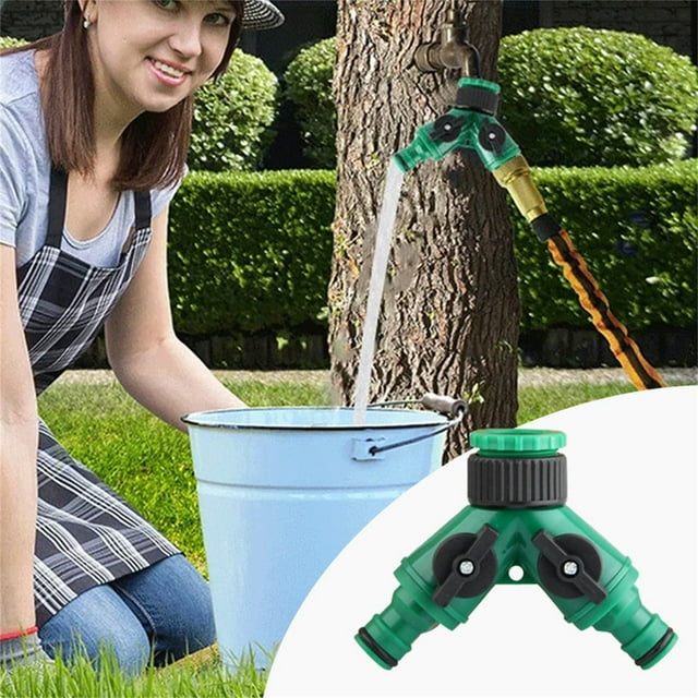 Hose Splitter 2 Way Outdoor Faucet and Garden Connector - Water Spigot ...