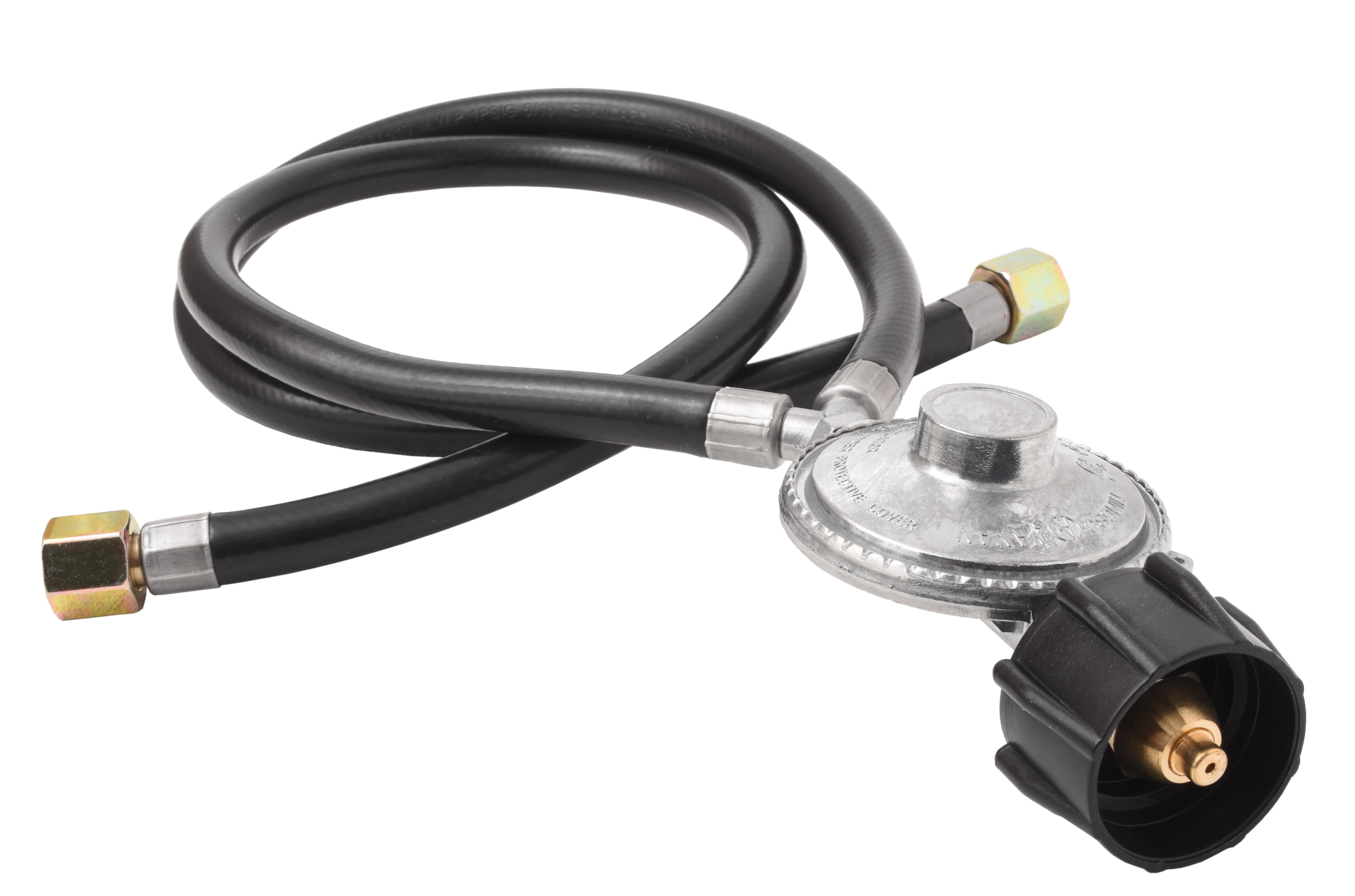 Flame King 2-FT Y-Splitter, RV Propane Regulator 2 Tank Hoses, 2 Stage ...