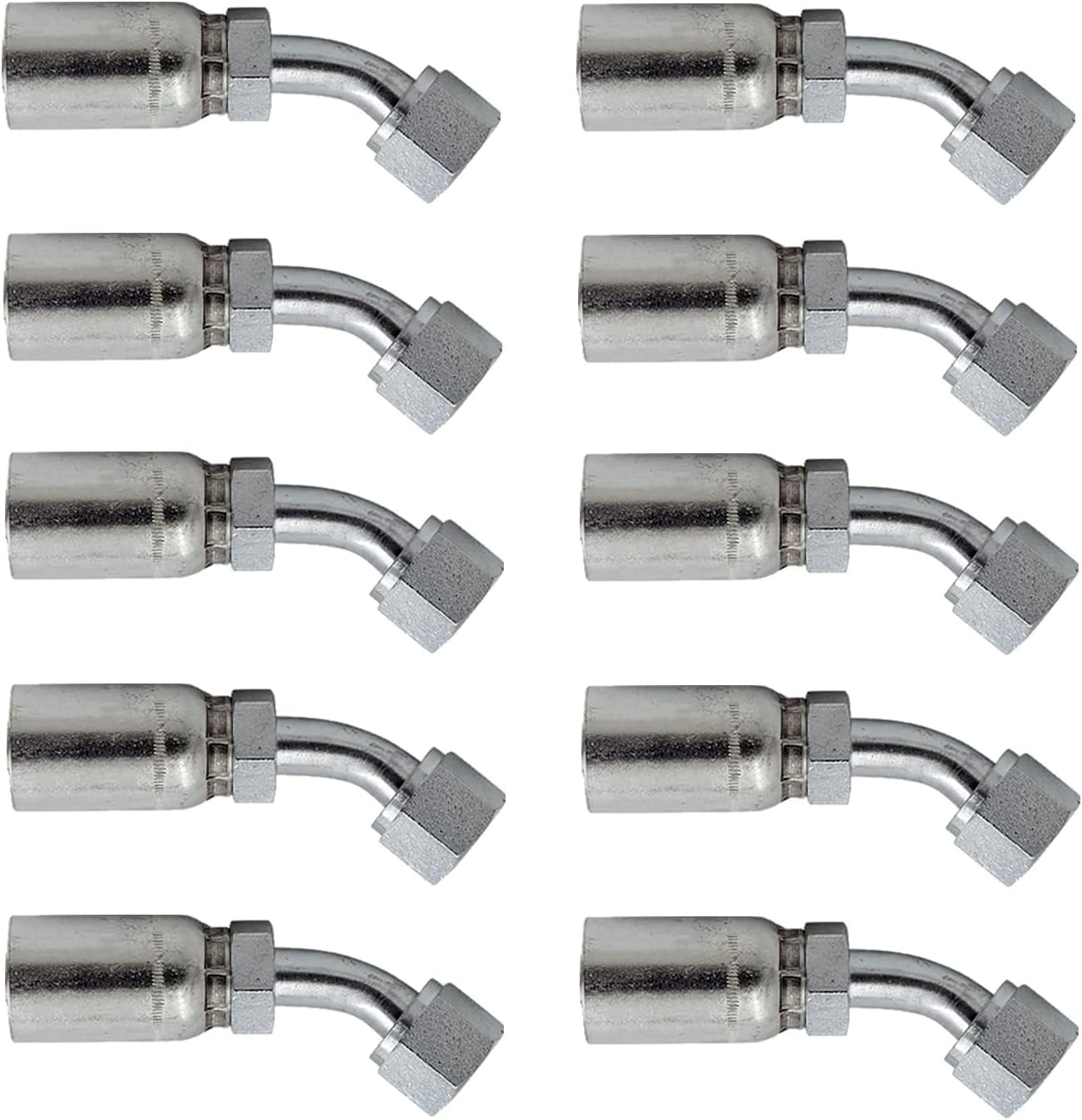 Hose x JIC Female Swivel 45 Degree Hydraulic Hose End Crimp Fitting ...