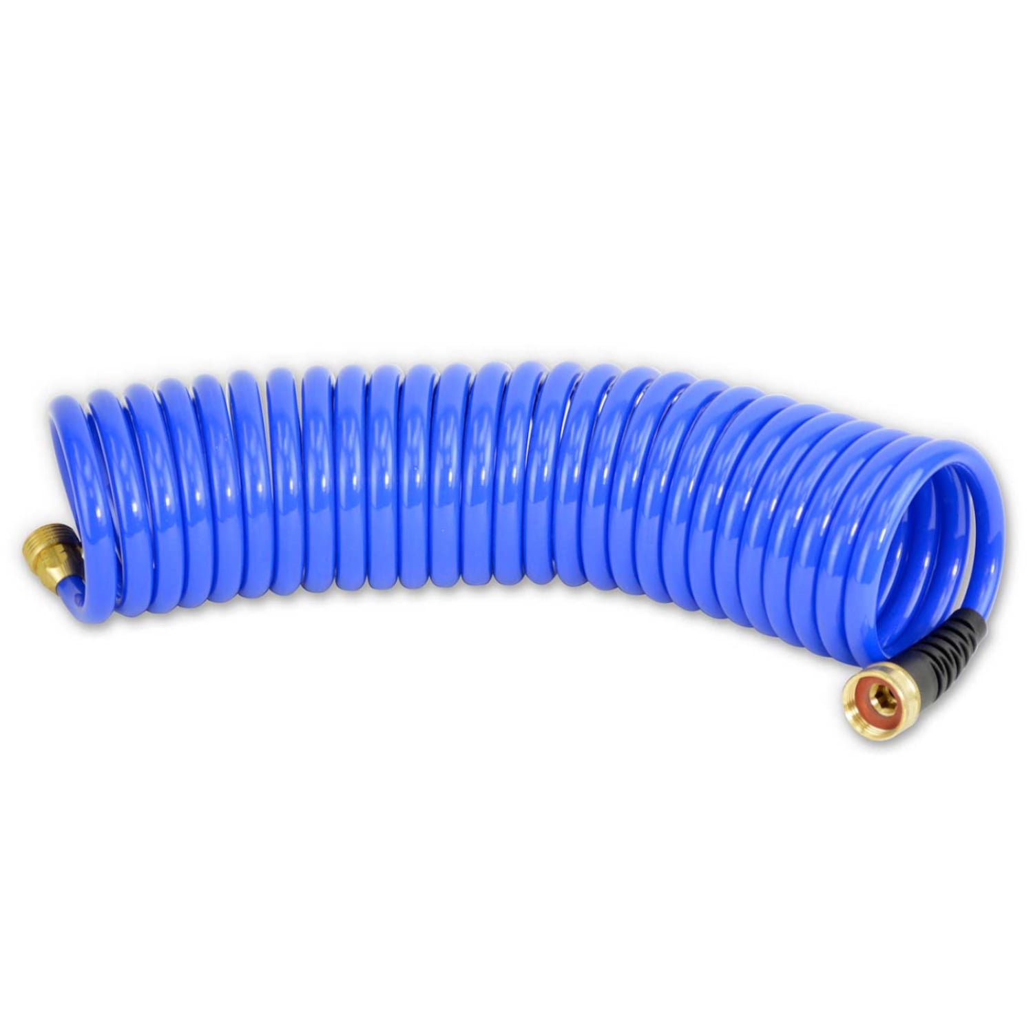 HoseCoil Standard 25' Blue Self Coiling Hose w/Flex Relief, 3/8" ID ...