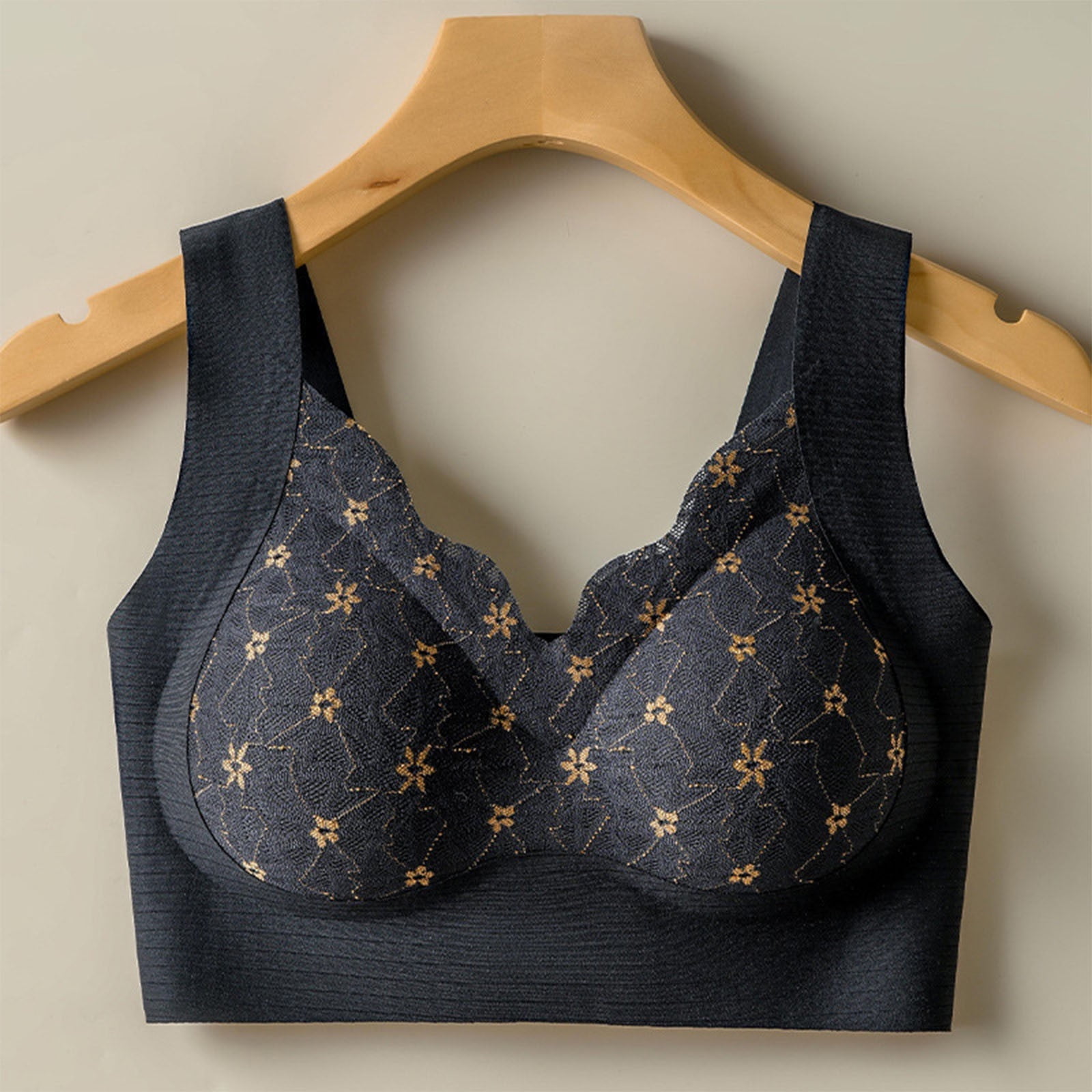 Hoshose Womens Solid Color Bra Breathable Lace Bralettes Comfort Full ...