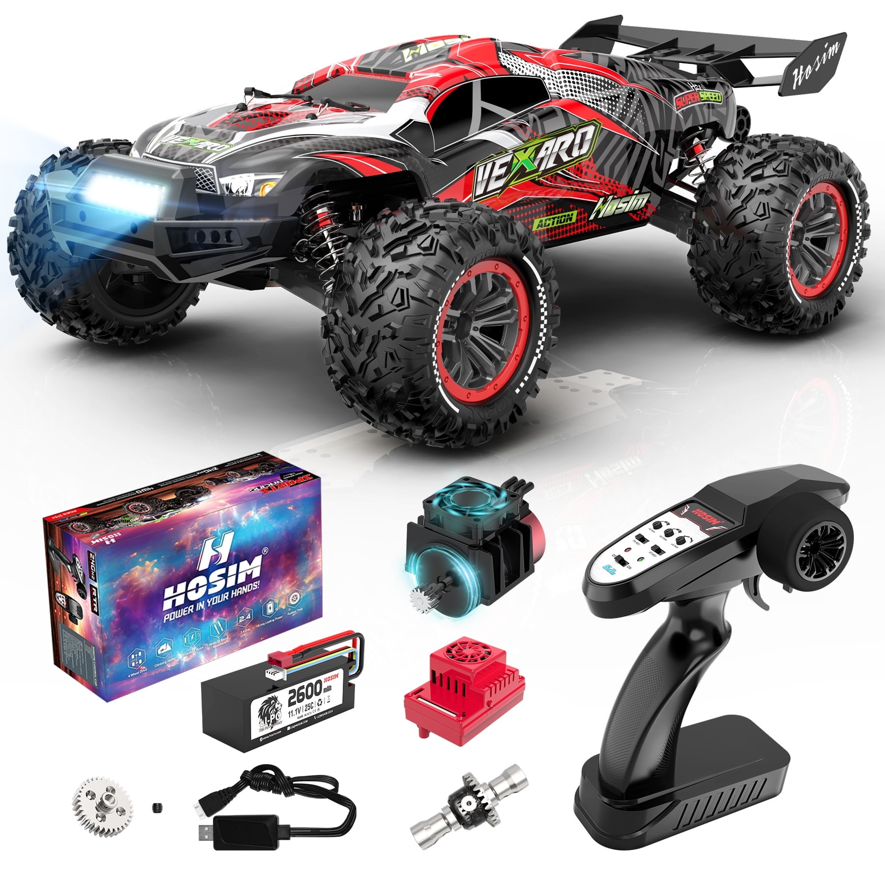 Hosim 1:8 Brushless RC Car for Adults,High Speed Remote Control Car 4X4 ...