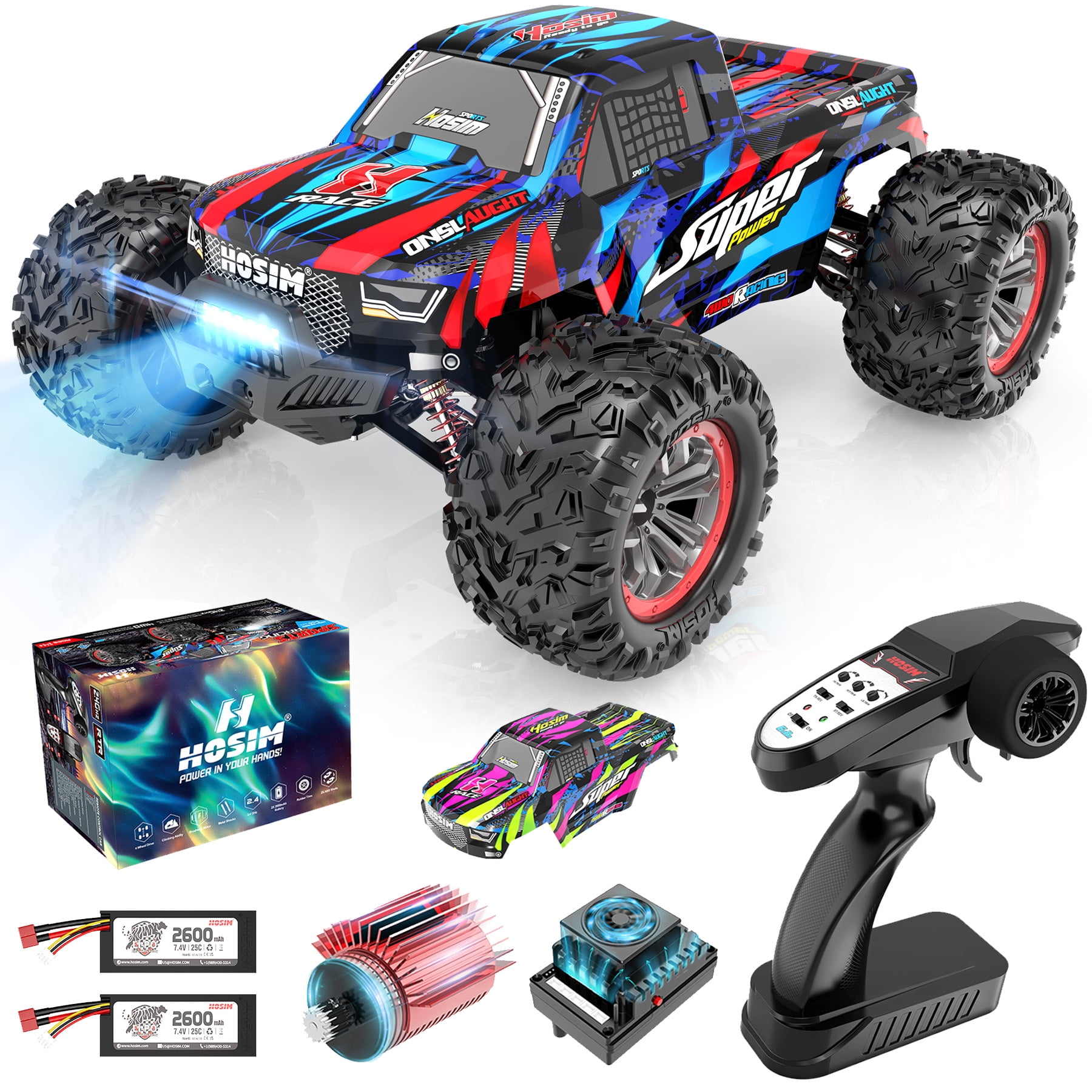 Hosim 1:10 RC Cars For Adults, Hobby Powered Brushless Remote Control ...