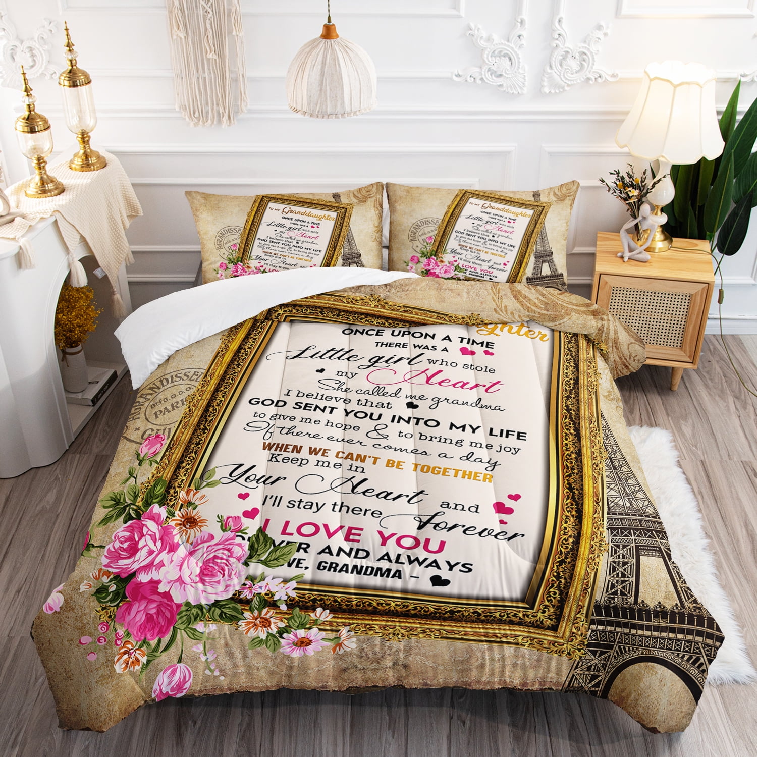 Hosima 3-Piece 3D Digital Comforter With Alphabetic Patterns, Adult And ...