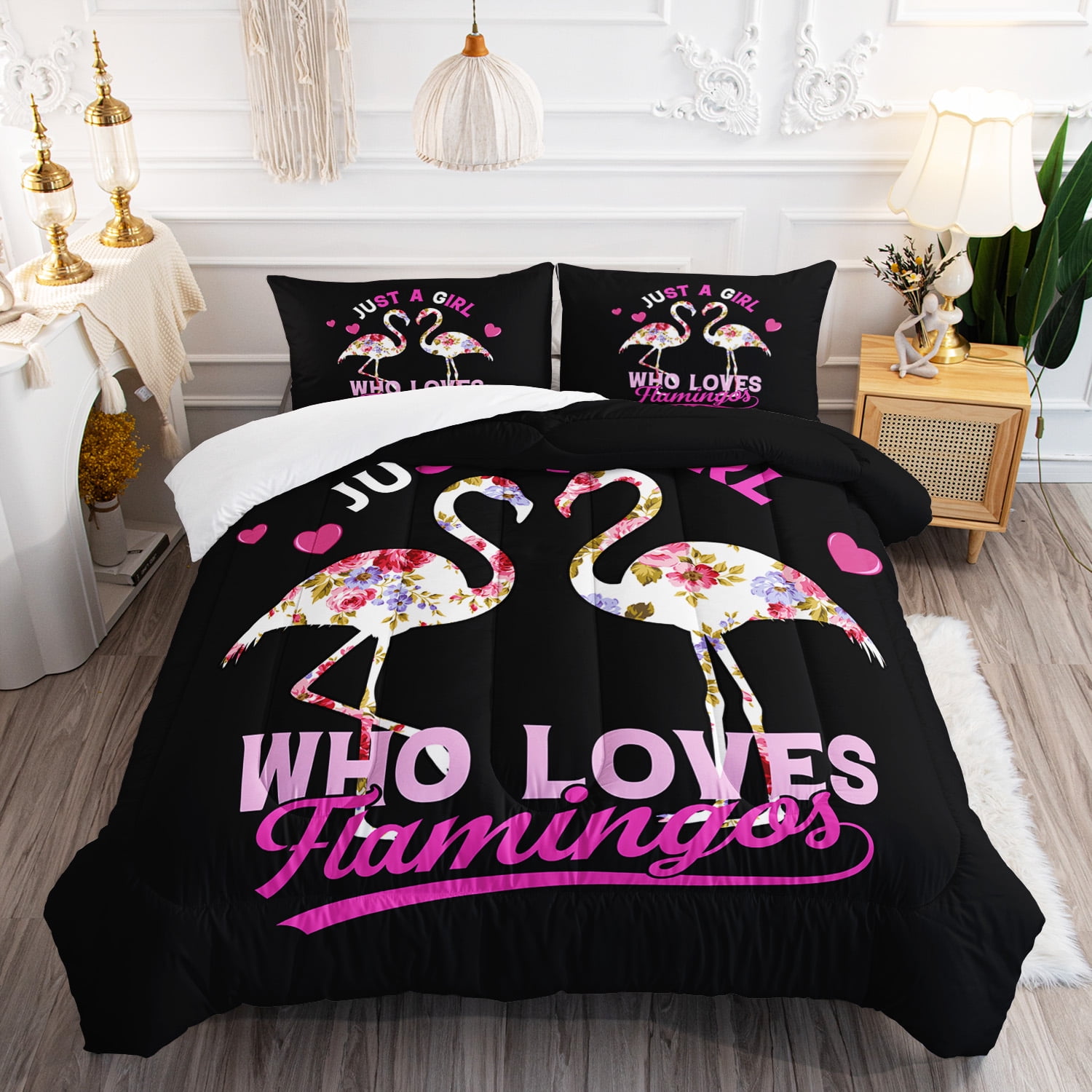 Hosima 3-Piece 3D Digital Comforter With Butterflies And Flowers ...