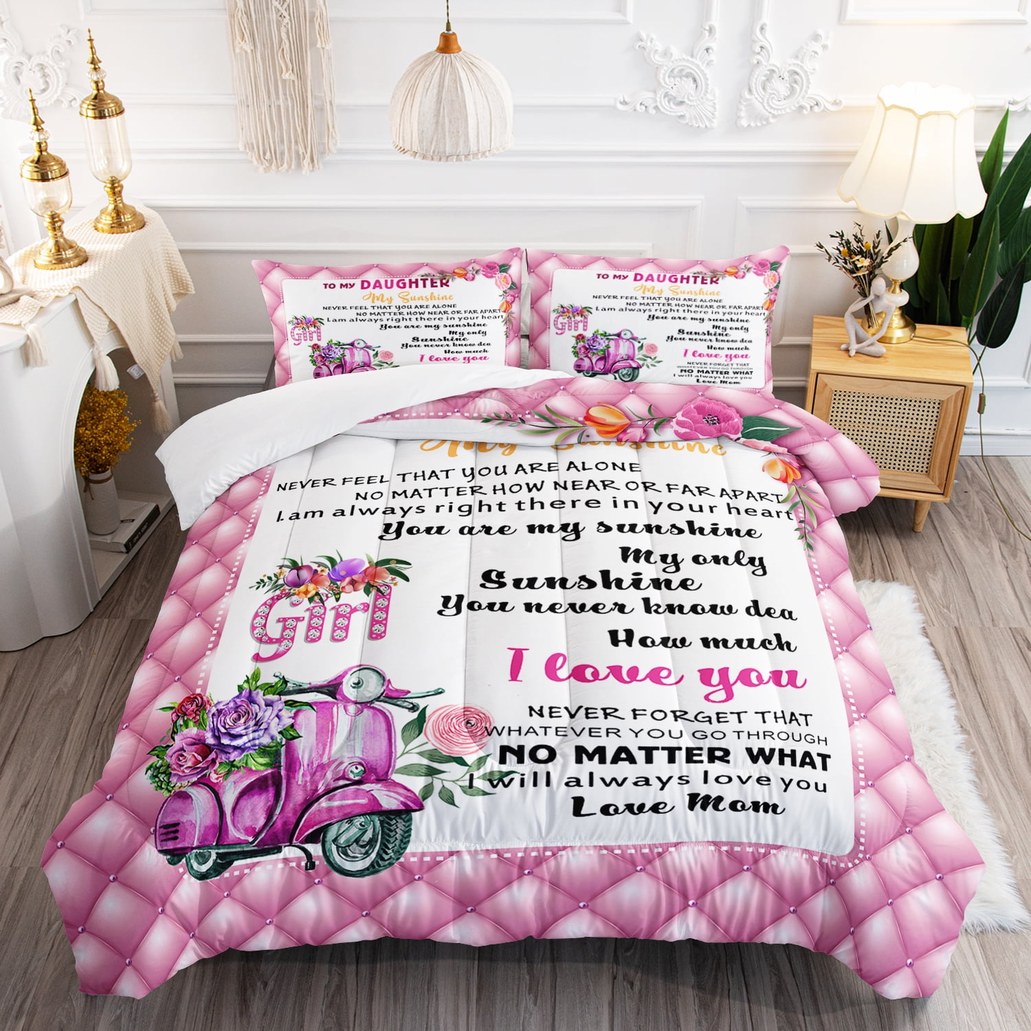 Hosima 3-Piece 3D Digital Comforter With Letters And Cool Girls ...