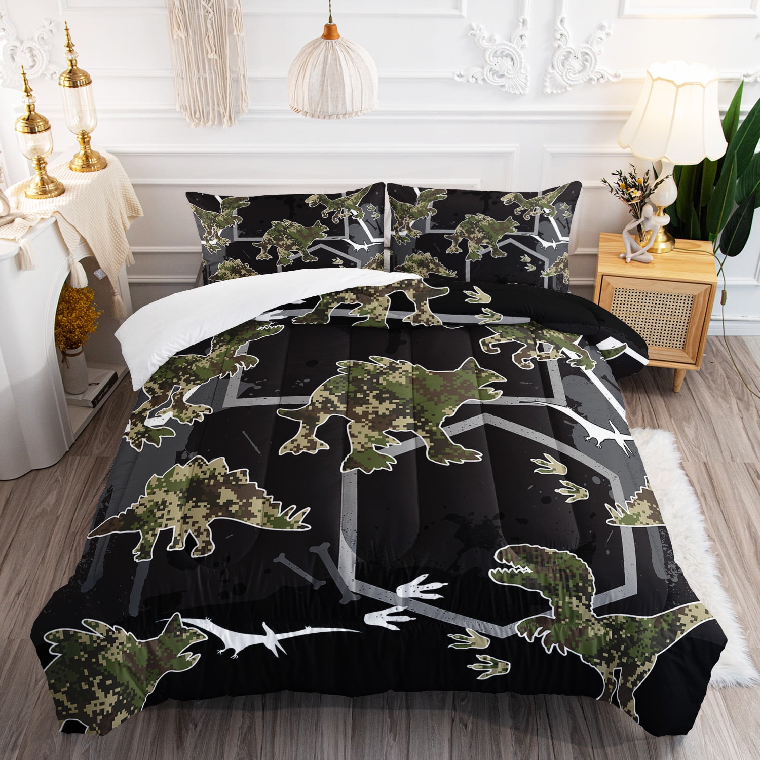 Hosima 3-Piece 3D Digital Comforter With Pattern Composed Of Multiple ...