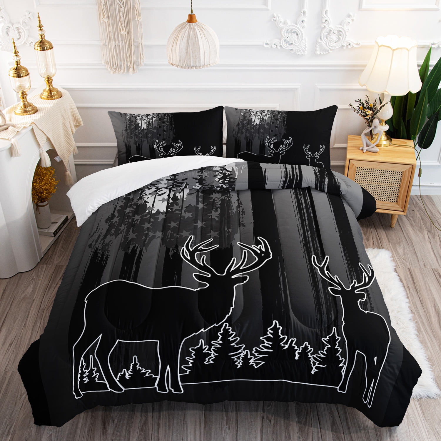 Hosima 3-Piece 3D Digital Comforter With Pattern Composed Of Multiple ...