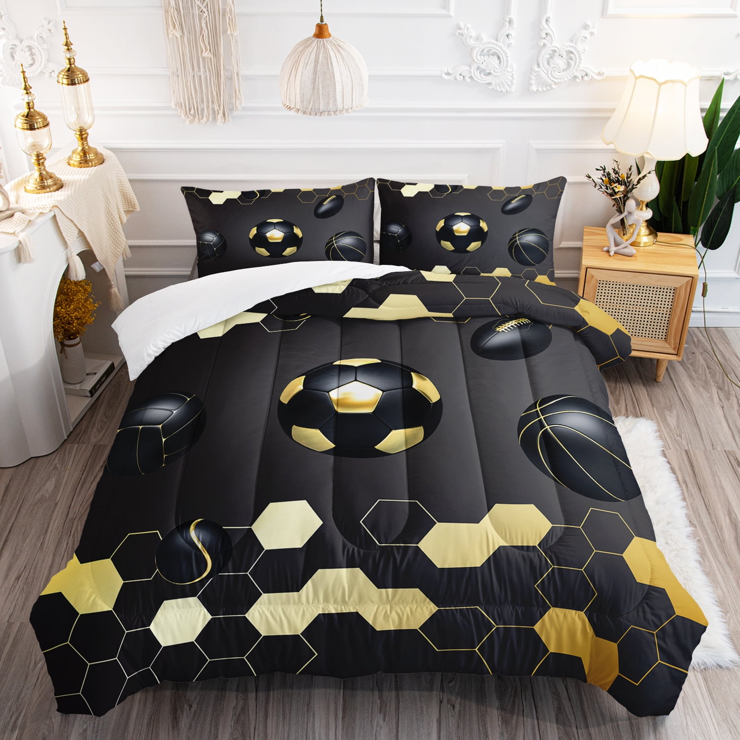 Hosima 3-Piece 3D Digital Comforter With Pattern Composed Of Multiple ...