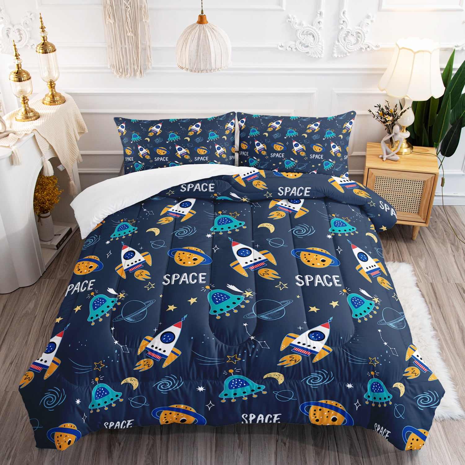 Hosima 3-Piece 3D Digital Comforter With Pattern Composed Of Multiple ...