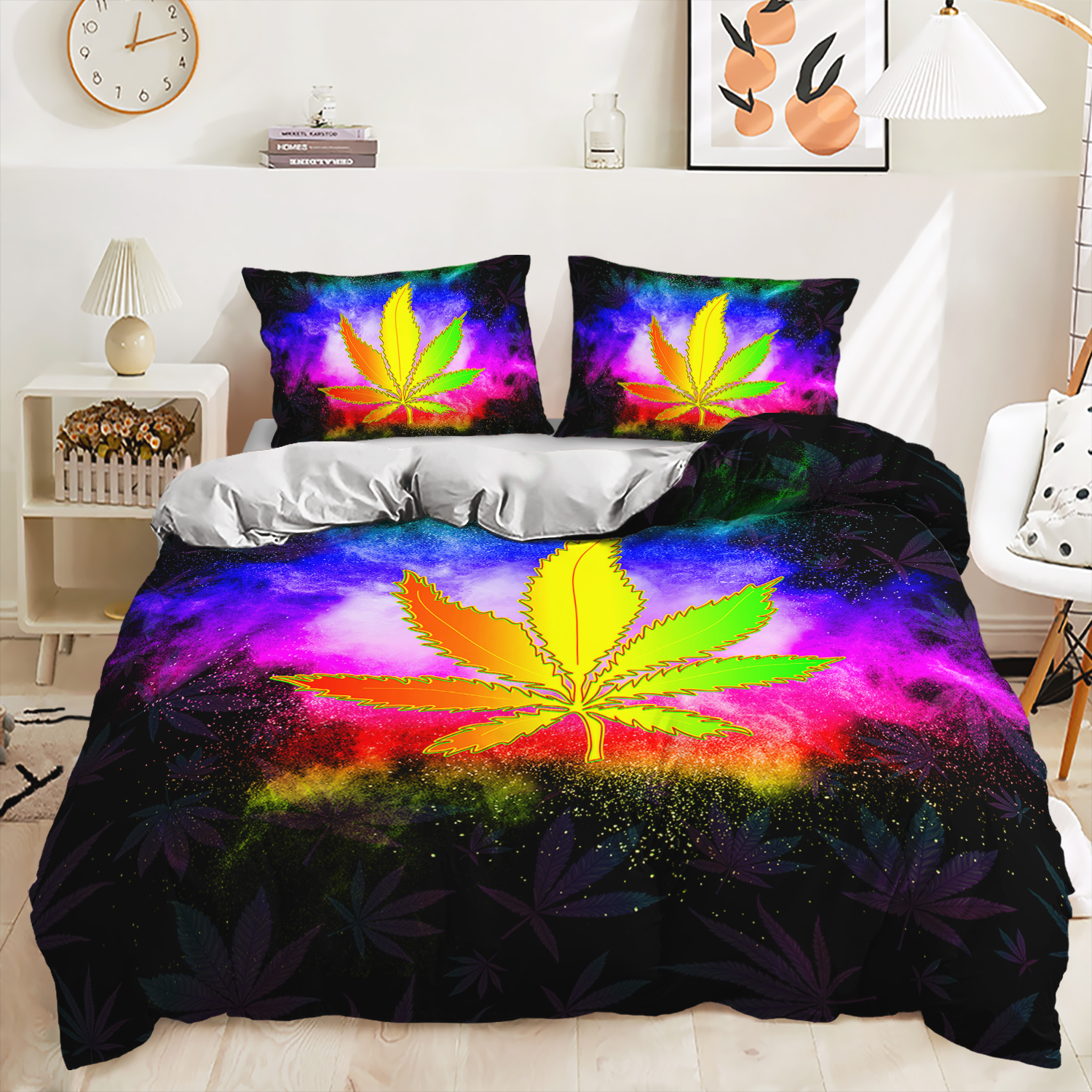 Hosima 3-Piece 3D Digital Duvet Cover With Pattern Composed Of Multiple ...
