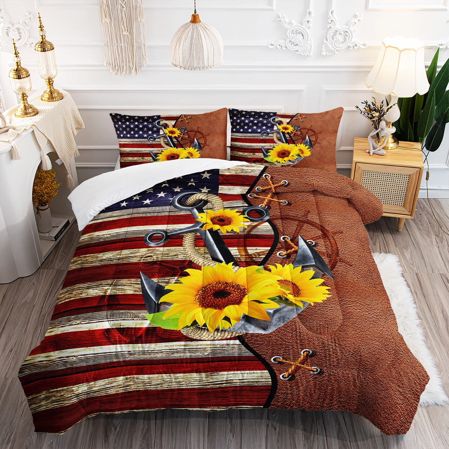 Hosima 3-Piece 3D Digital Printed Comforter Set,Beautiful Yellow ...