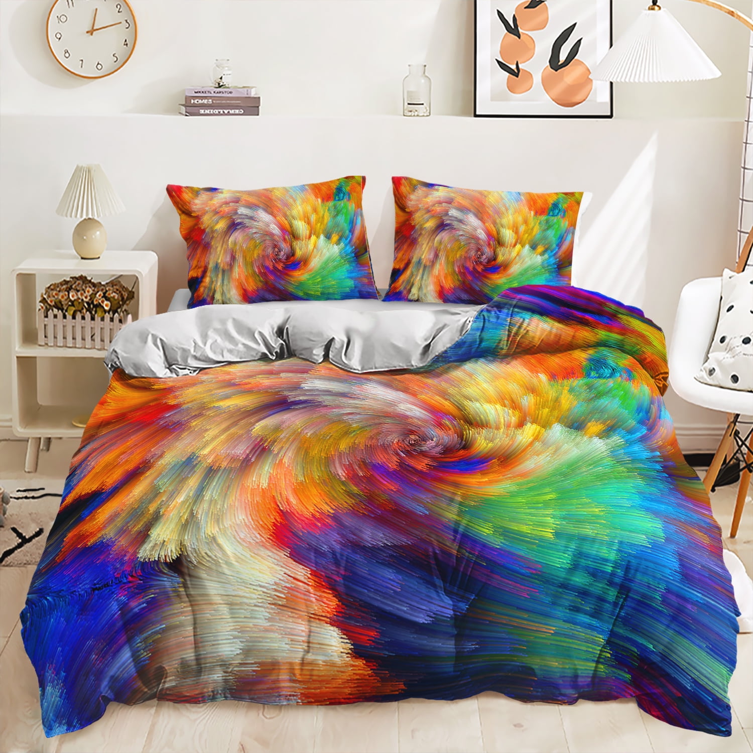 Hosima 3-Piece 3D Digital Printed Polyester Down Quilt Cover With ...