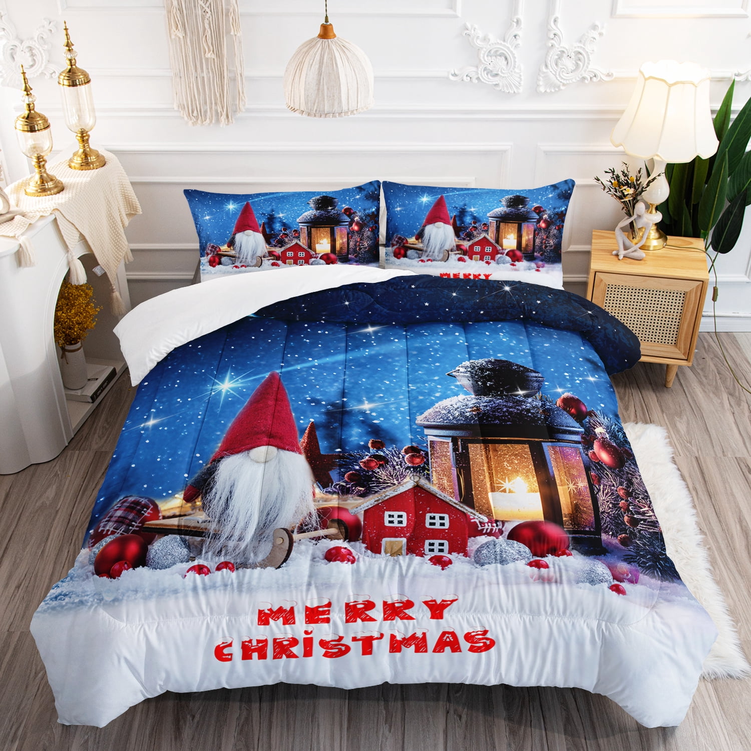 Hosima 3-Piece Christmas Themed Digital Printed Comforter, Soft And ...
