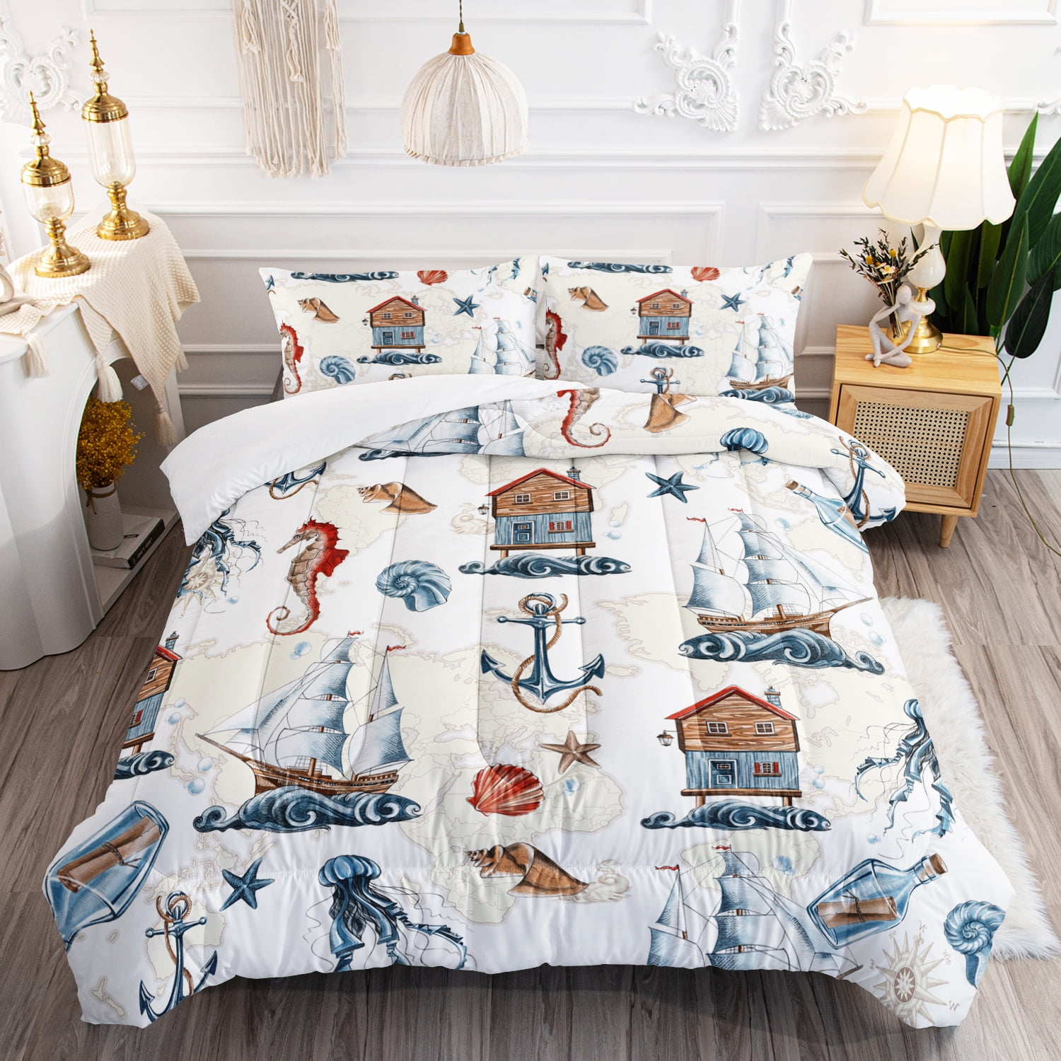 Hosima 3 Piece Multiple Patterns Fitted Sheet 3D Digital Printing ...