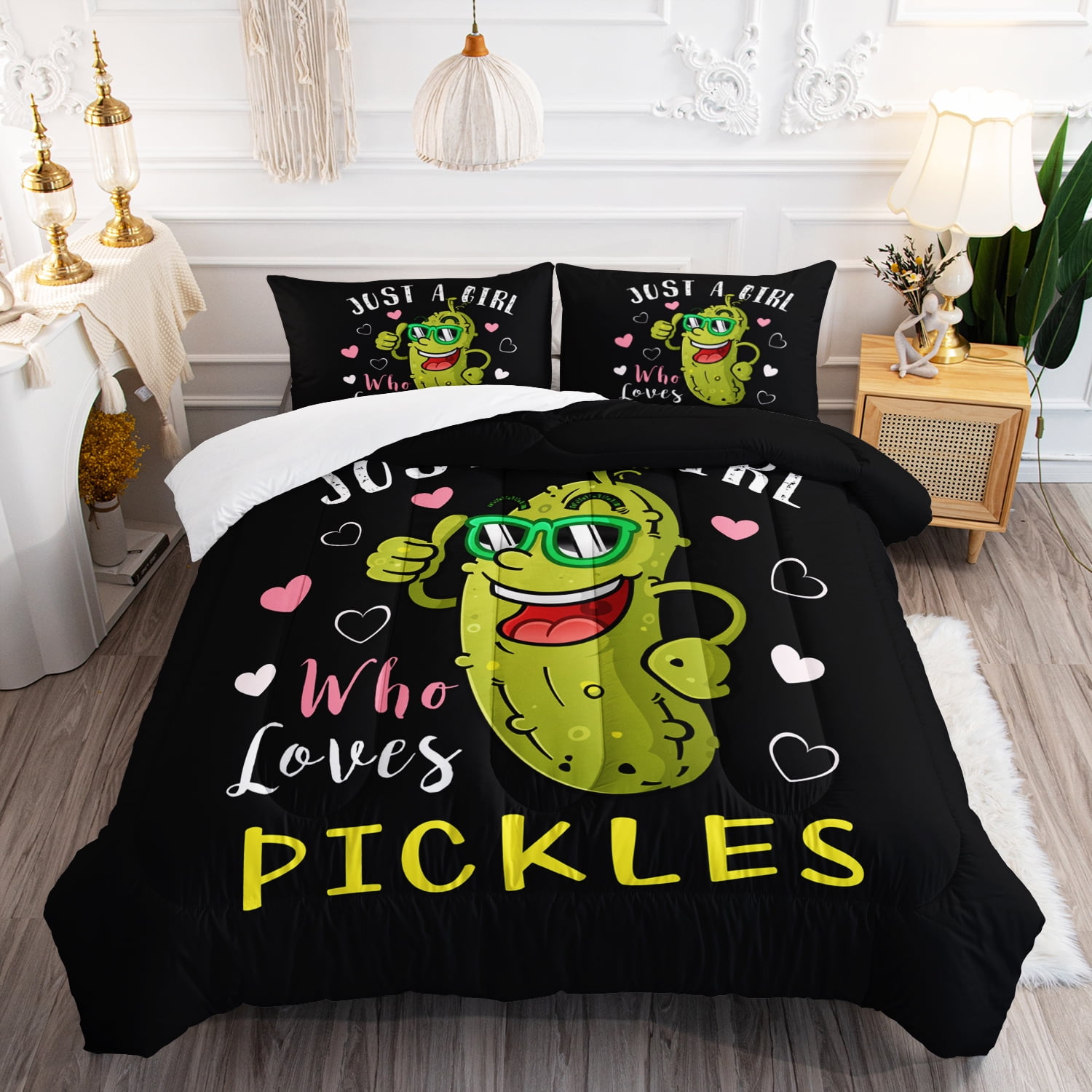Hosima 3 Piece PICKLES Theme Quilt 3D Digital Printing Pattern Design ...