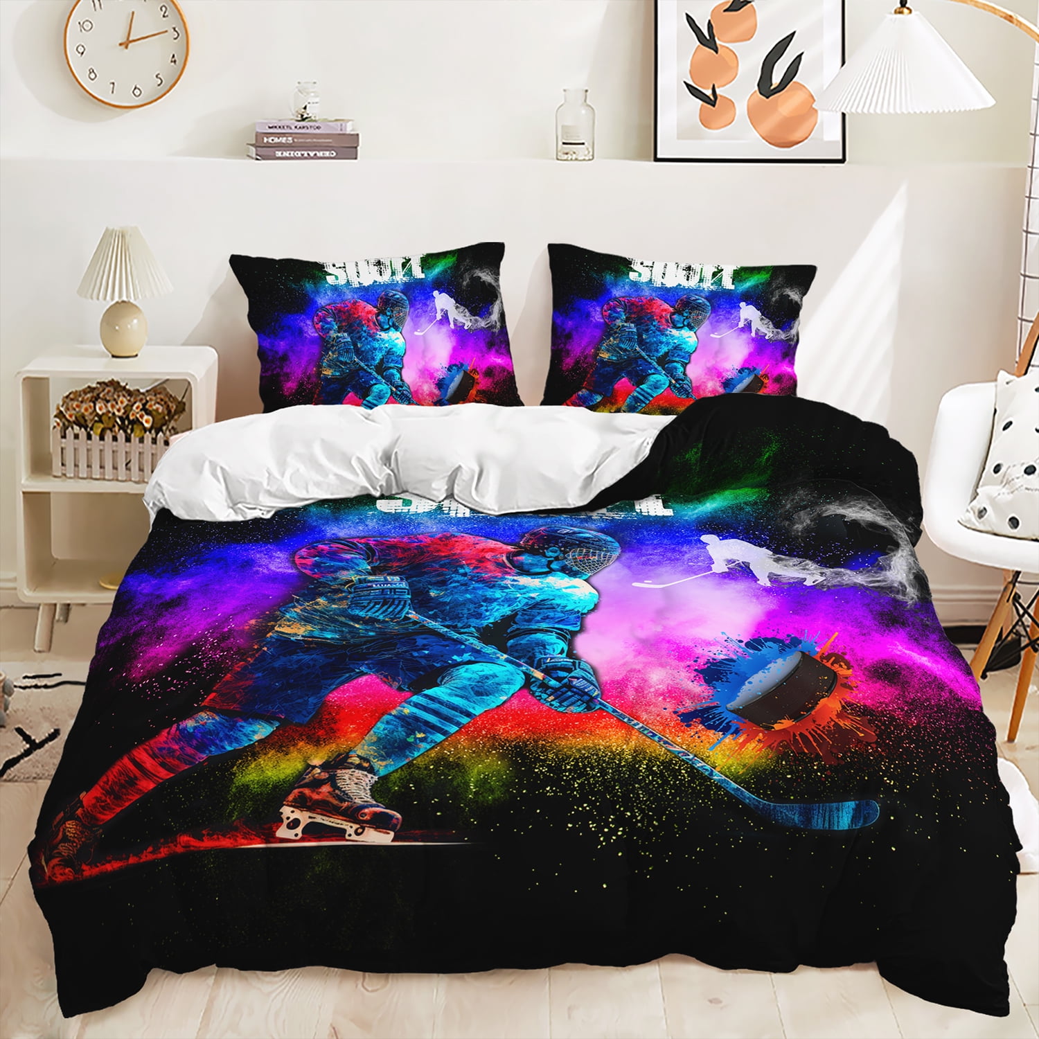 Hosima 3-piece 3D Digital Printed Duvet Cover,Ball Sports series duvet ...