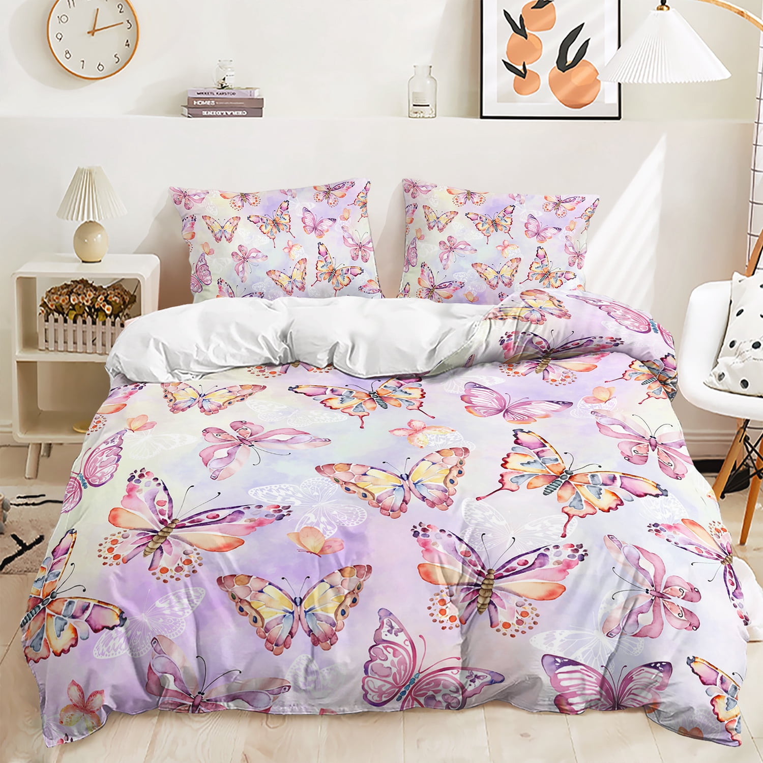 Hosima 3-piece 3D Digital Printed Duvet Cover,Butterfly Series Quilt ...