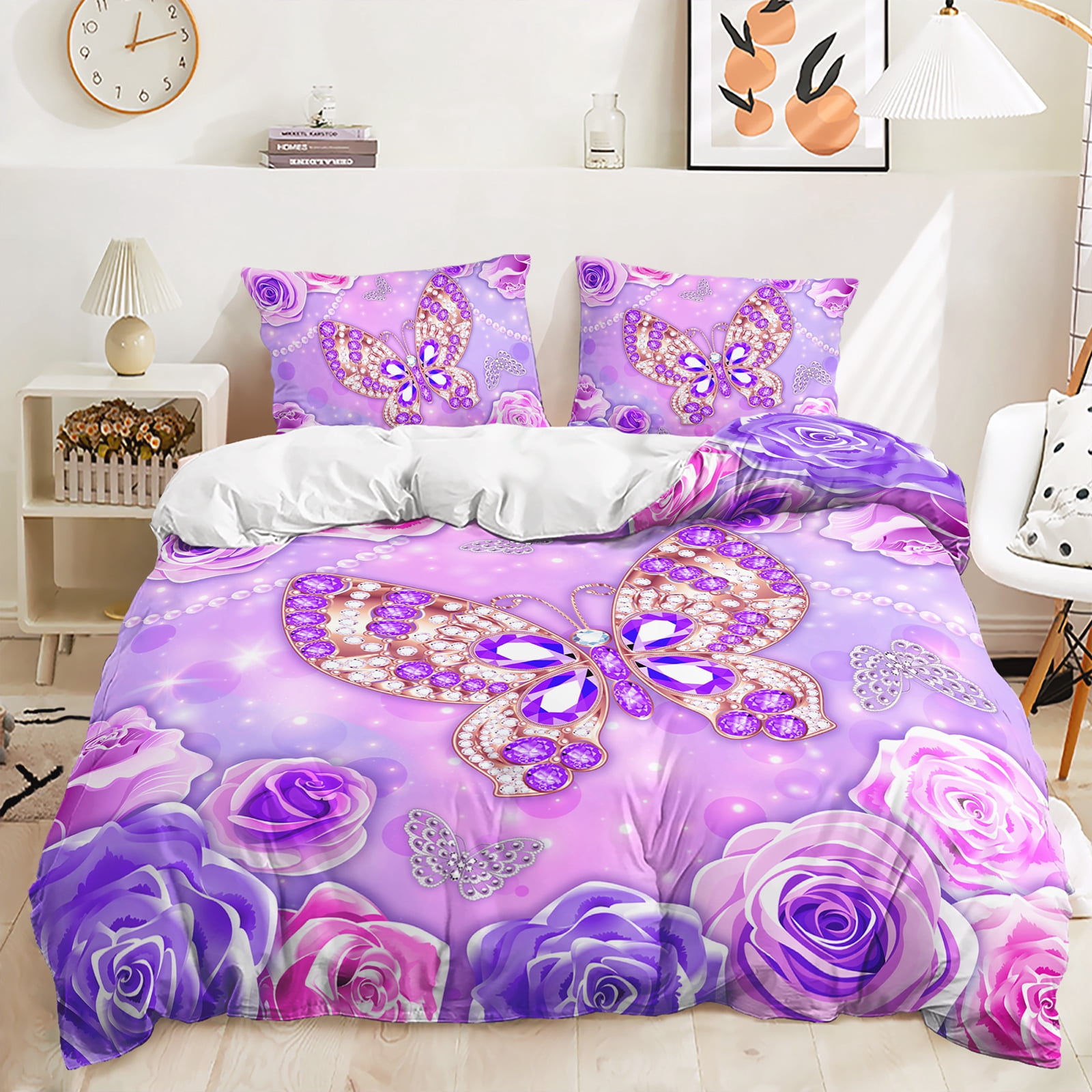Hosima 3-piece 3D Digital Printed Duvet Cover,Colorful And Beautiful ...