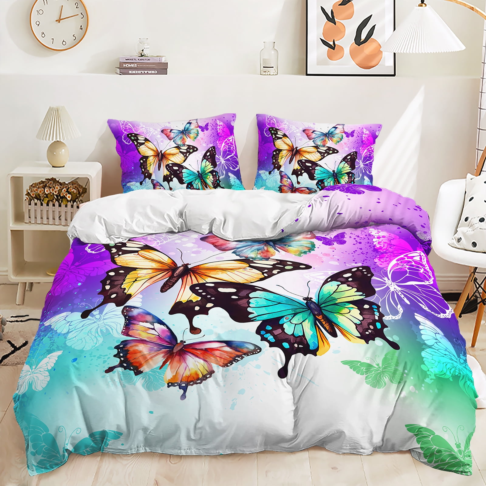 Hosima 3-piece 3D Digital Printed Duvet Cover,Colorful And Beautiful ...