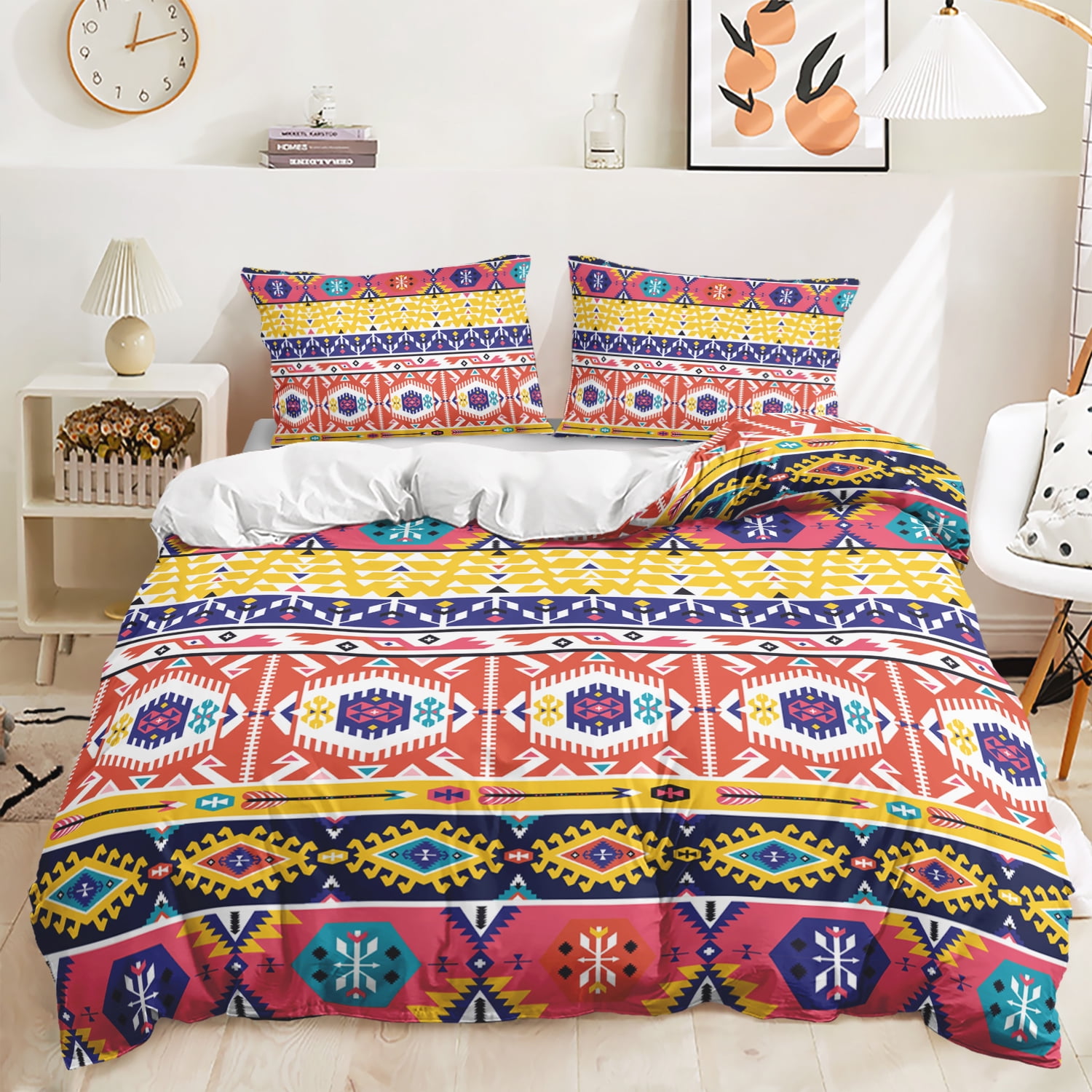 Hosima 3-piece 3D Digital Printed Duvet Cover,Flat Pattern Quilt Cover ...