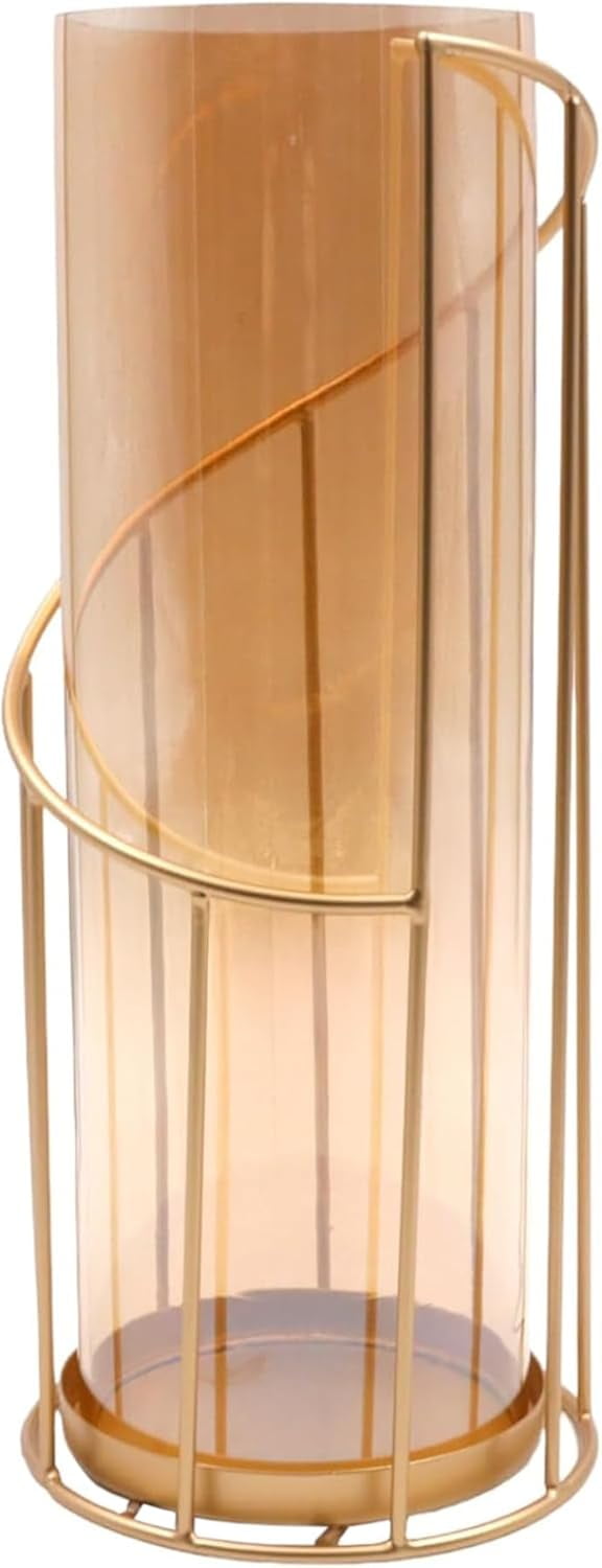 Hosley 12-Inch High Metal and Glass Hurricane Candle Holder for Votive ...