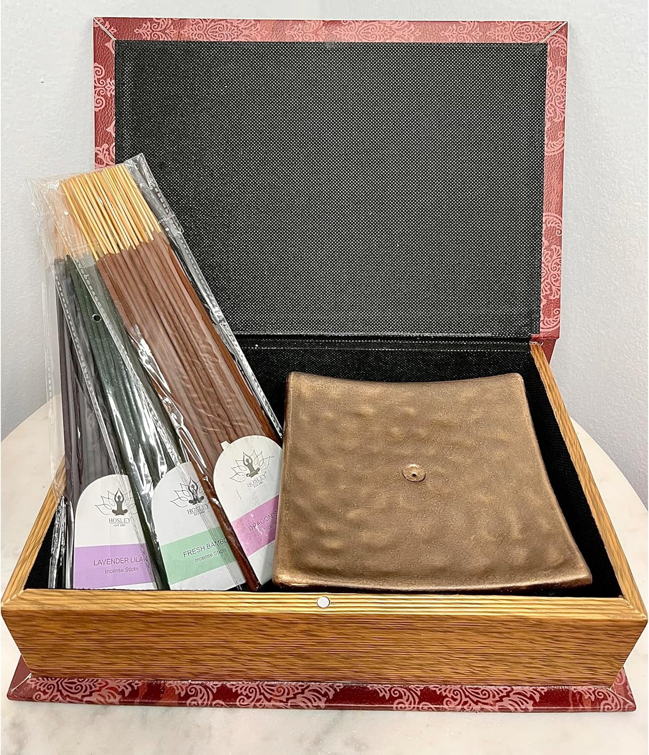 Hosley 120 Pack Assorted Incense Sticks Gift Set in Red Storage Book ...