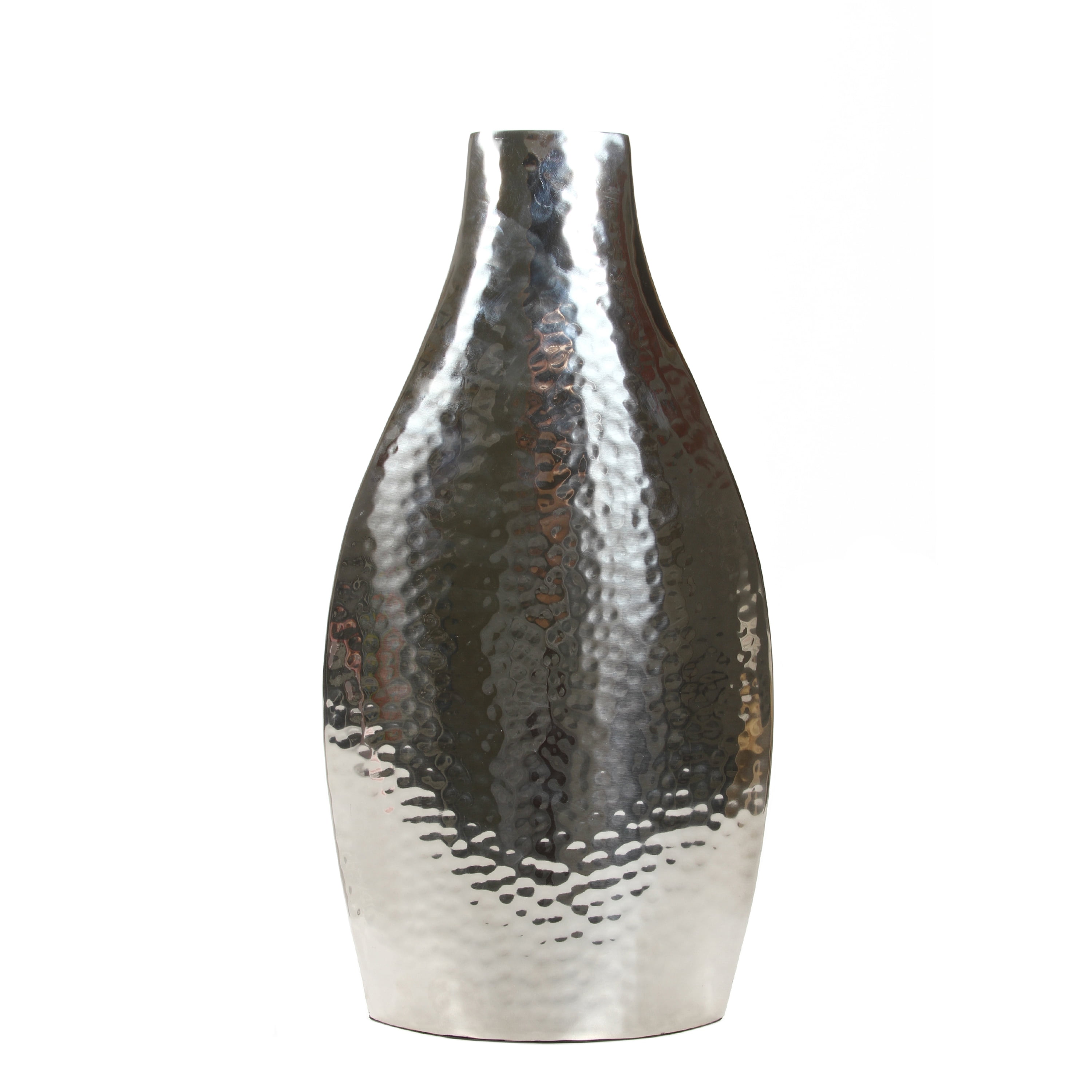 Hosley's Decorative 17" High Silver Hammered Metal Vase - Walmart.com