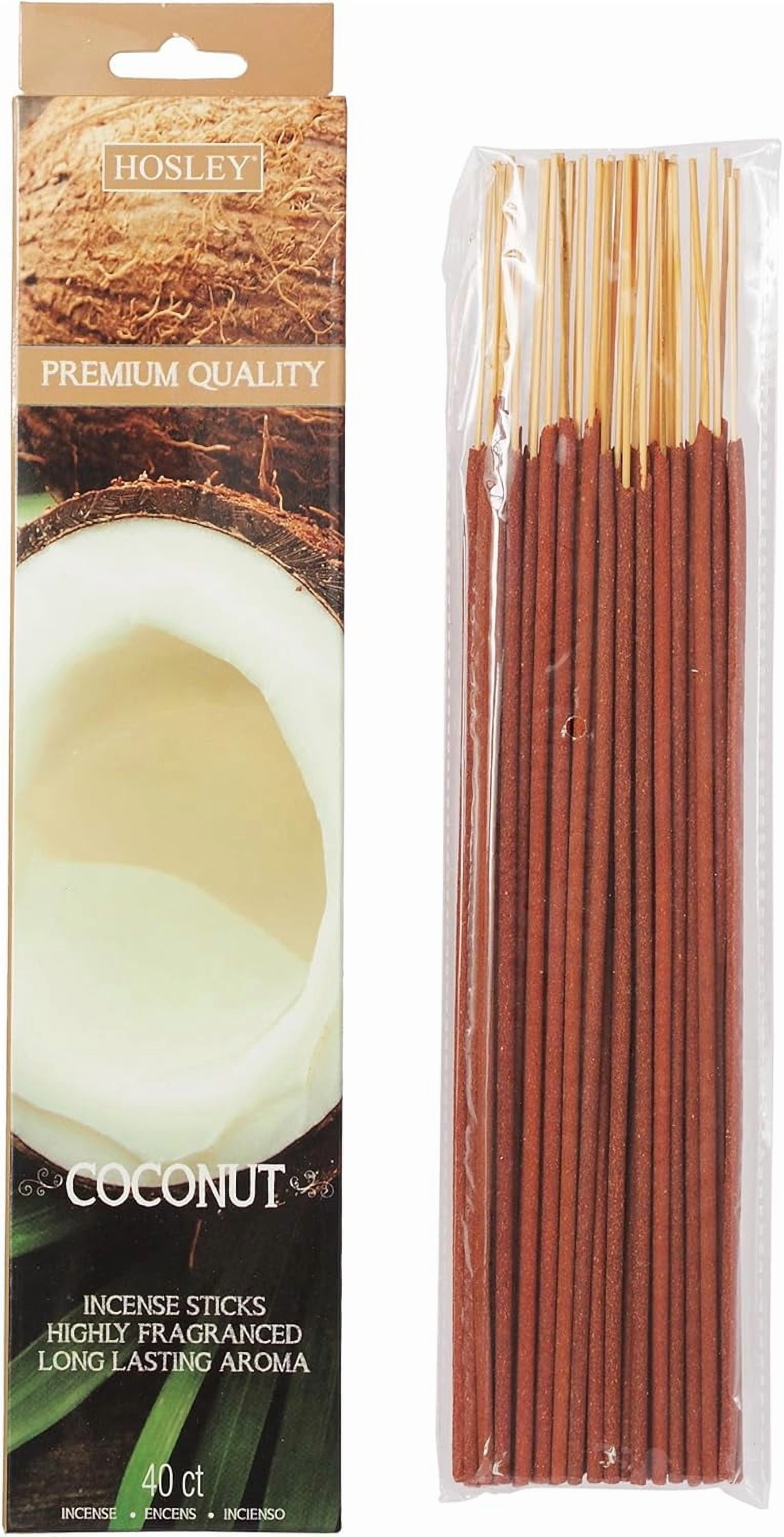 Hosley 40 Pack Incense Sticks – Coconut – Perfect for Home, Meditation ...