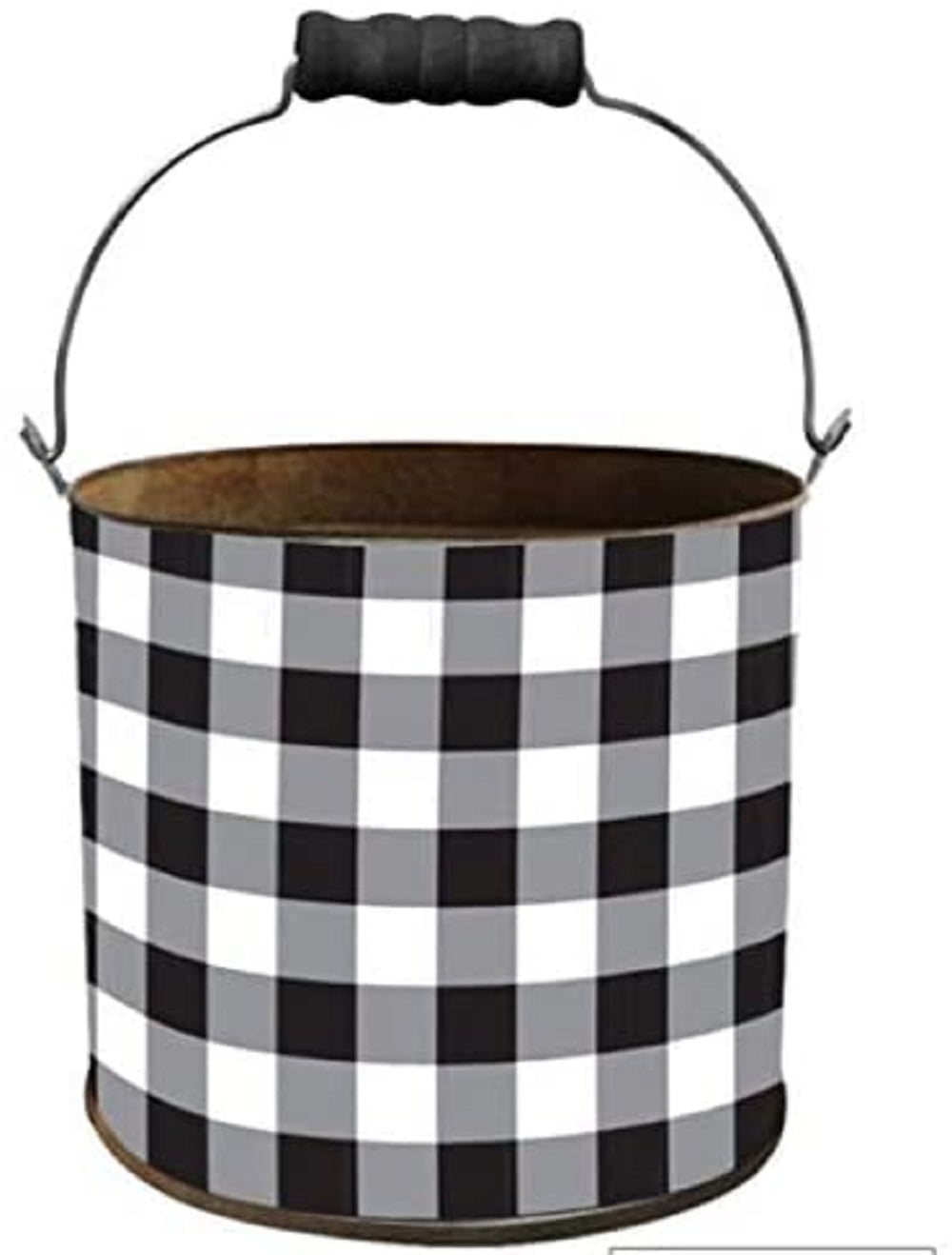 Hosley 7" High Metal Black and White Checkerboard Planter - Walmart.com