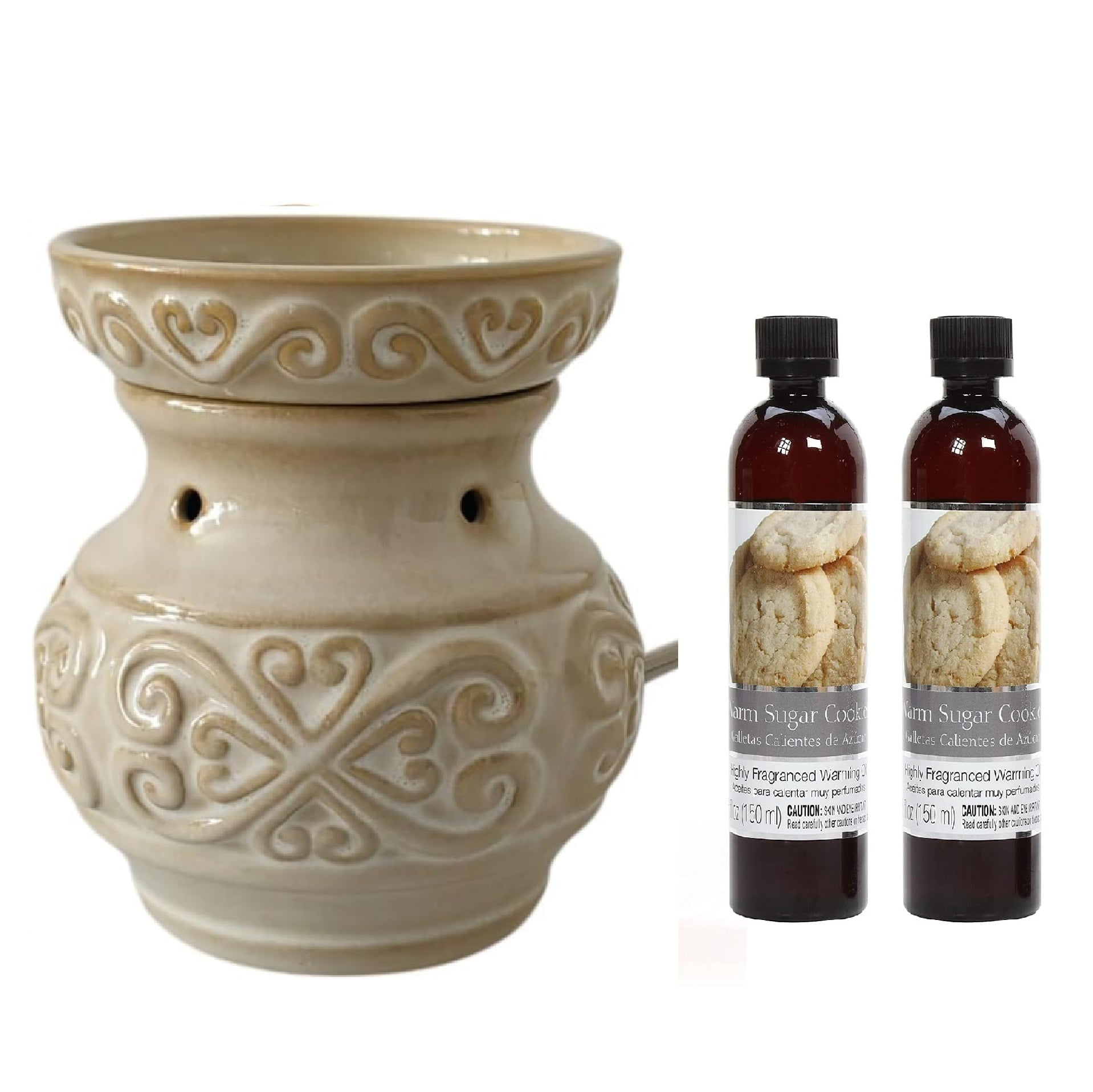 Hosley Cream Electric Potpourri Warmer 5 Inches High & Set of 2 Warm ...