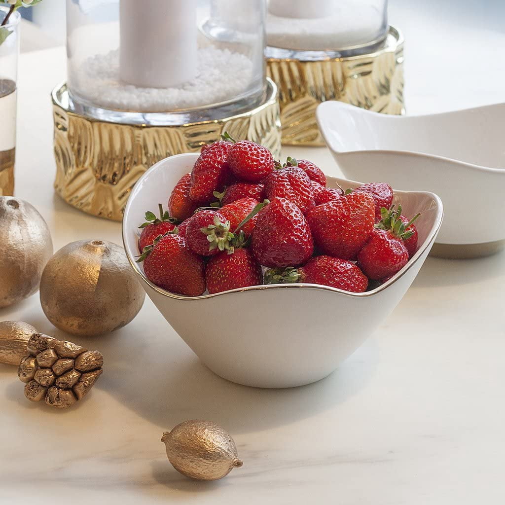 Hosley Round 7 inch Diameter, Matina Bowl in Matte White Porcelain with ...