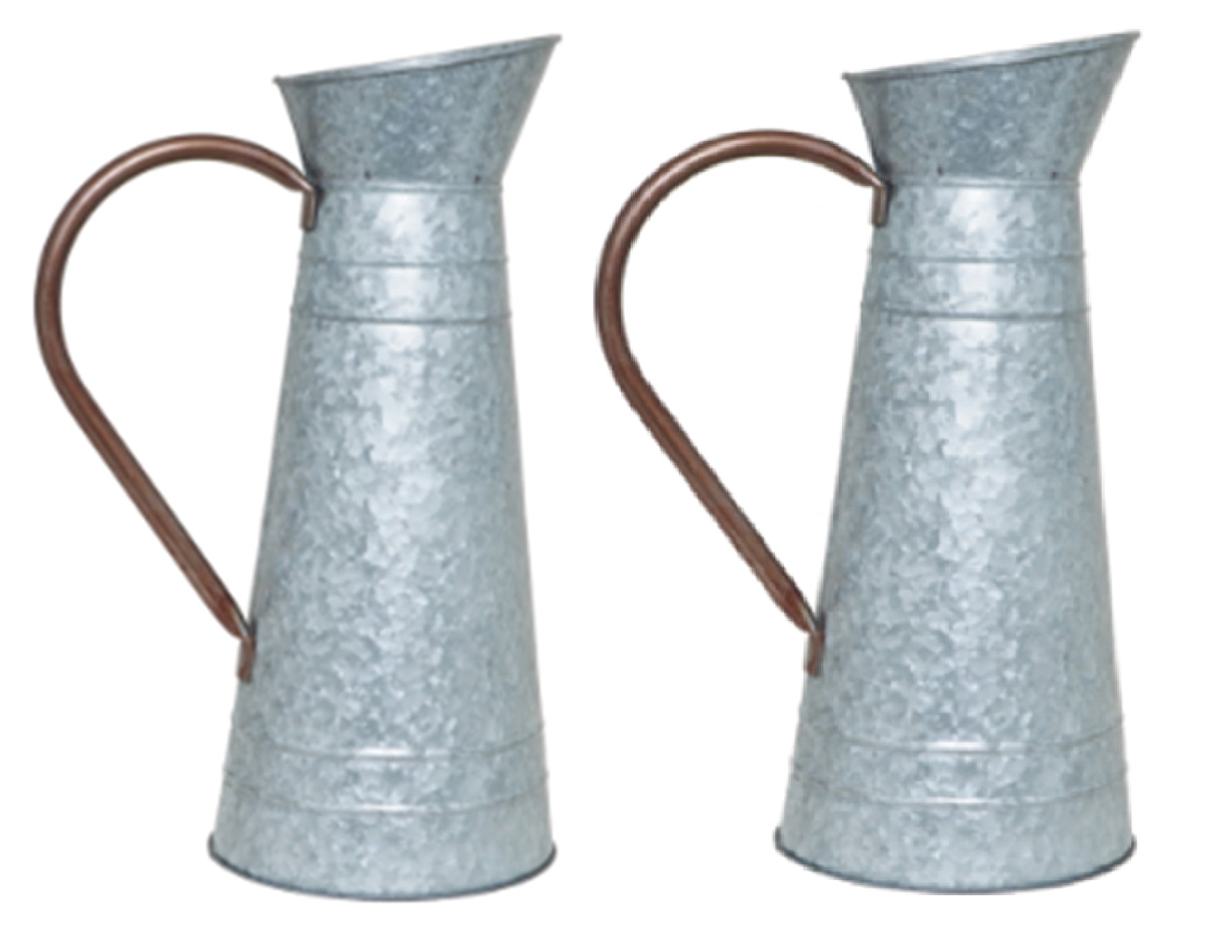 Hosley Set of 2 Metal Galvanized Pitcher Vase-15" High - Walmart.com